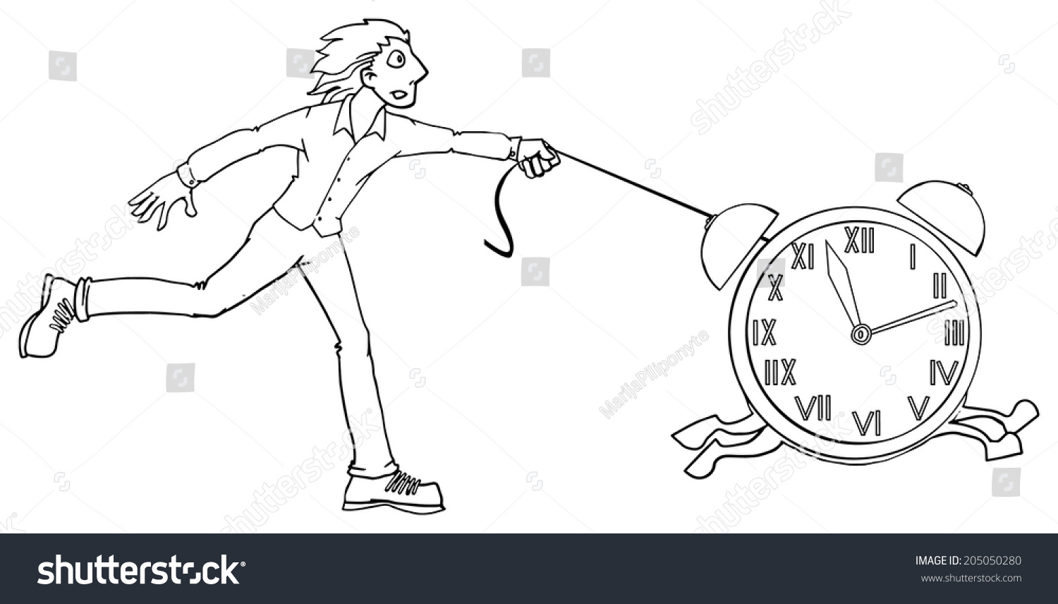 Managing Time Concept Man Running After Stock Vector (Royalty Free ...