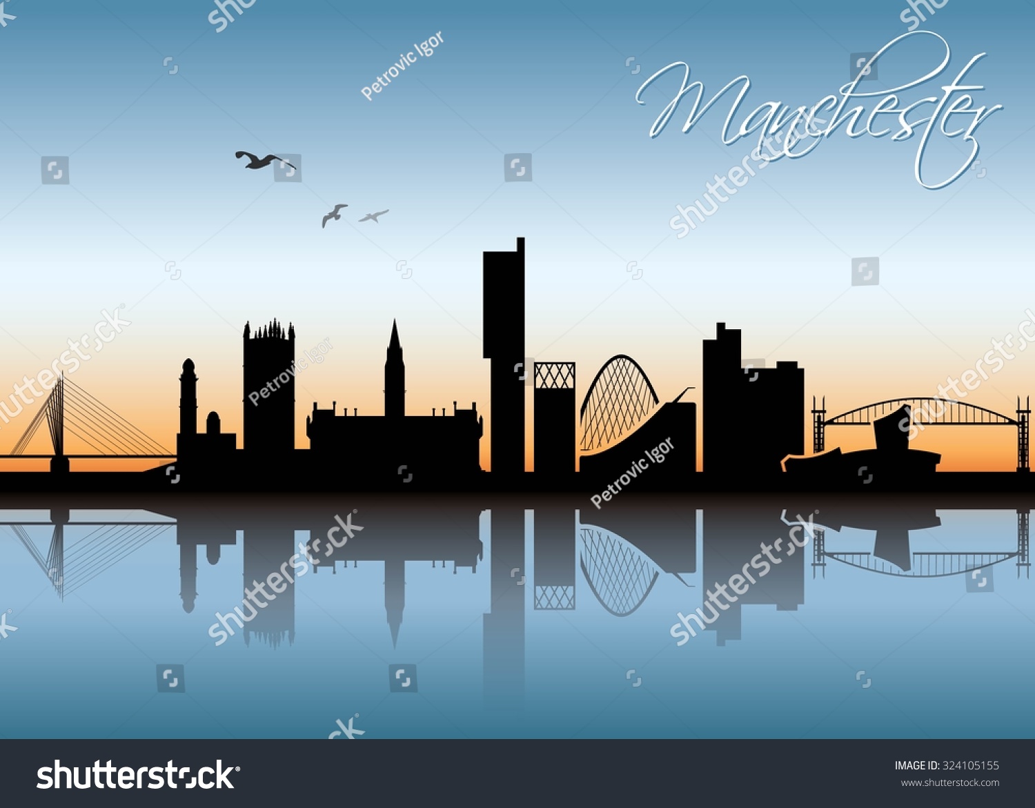 Manchester Skyline Vector Illustration Stock Vector (Royalty Free ...