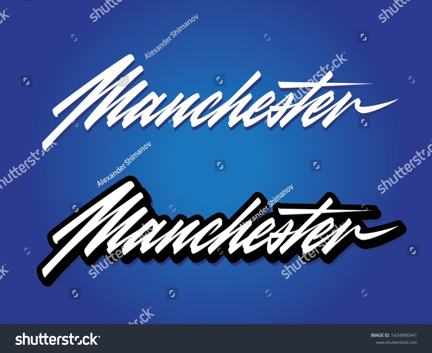 Manchester Vector Lettering Design Element Stock Vector (Royalty Free ...
