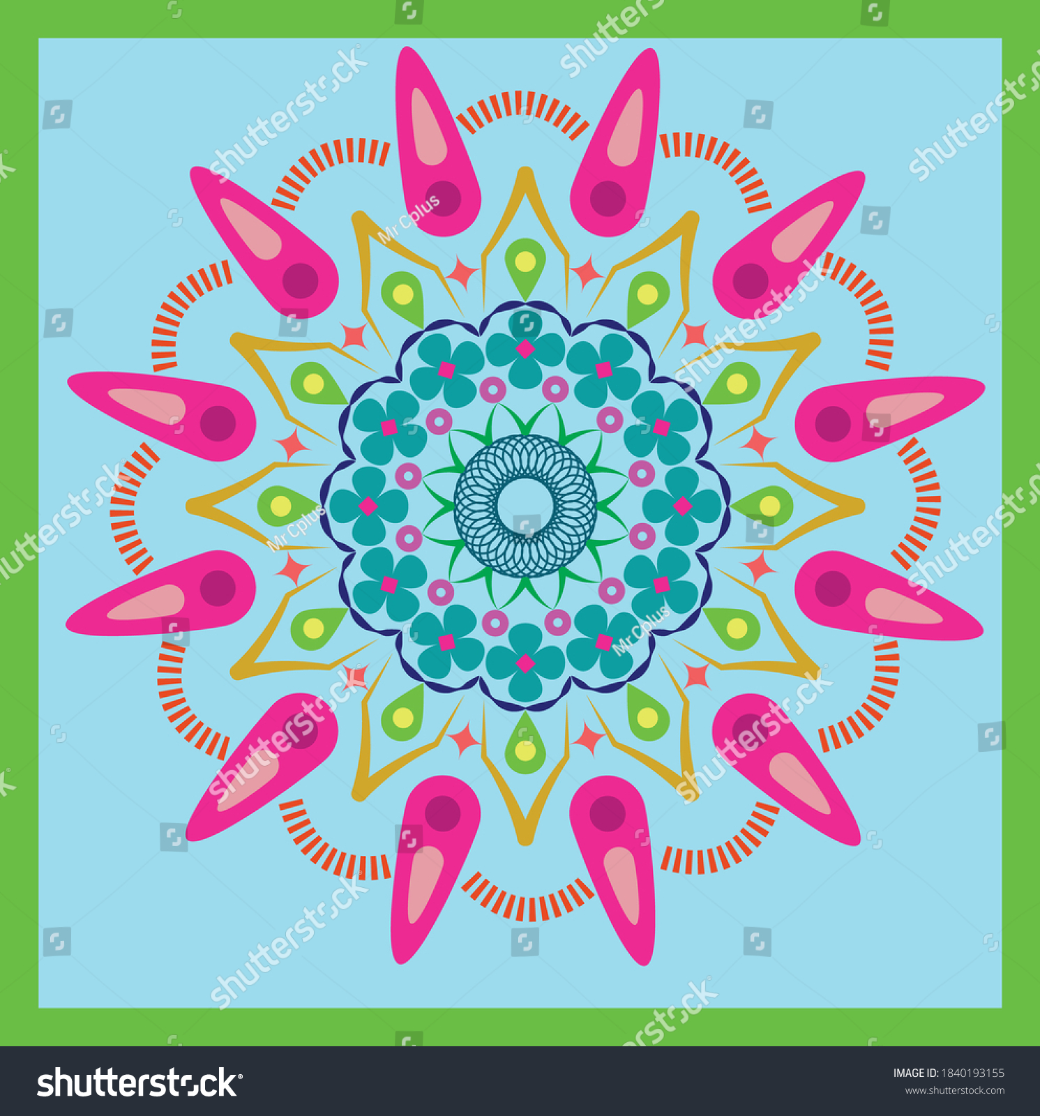 Mandala Art Symmetrical Drawing Circle Stock Vector (Royalty Free ...