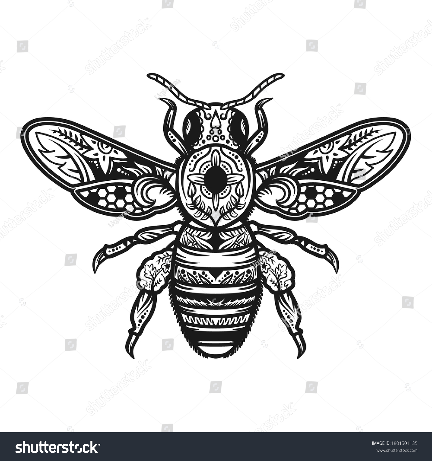 270 Bee mandala Stock Vectors, Images & Vector Art | Shutterstock