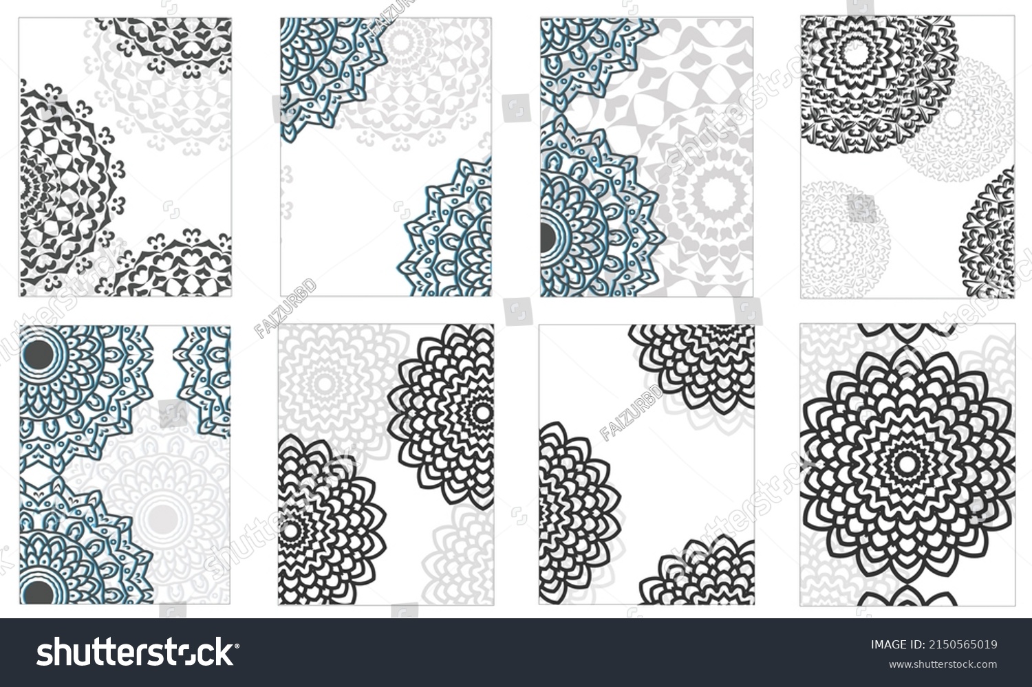Mandala Coloring Pages Template Set Stock Vector (Royalty Free ...