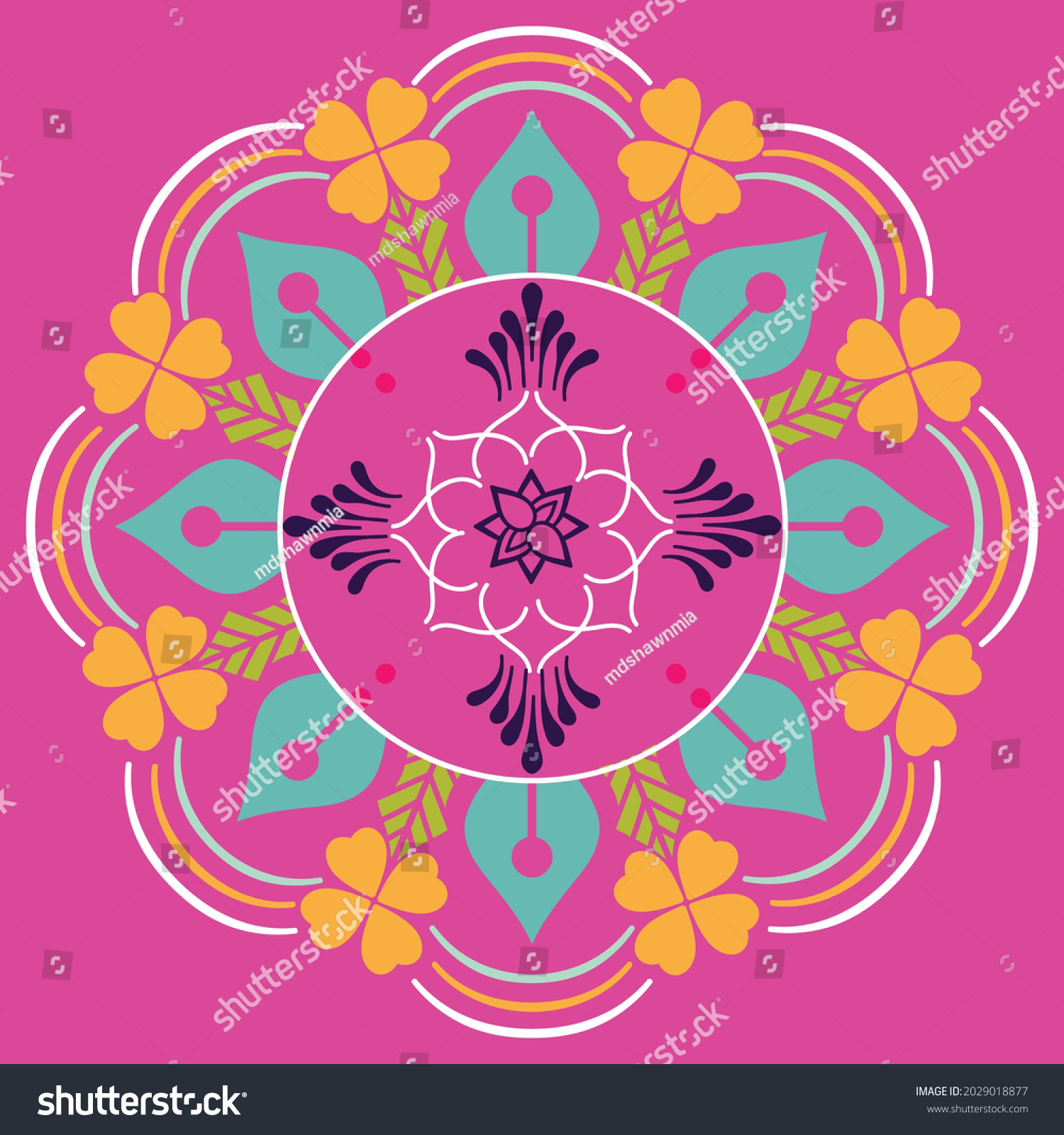 Mandala Flower Background Design Template Stock Vector (Royalty Free ...