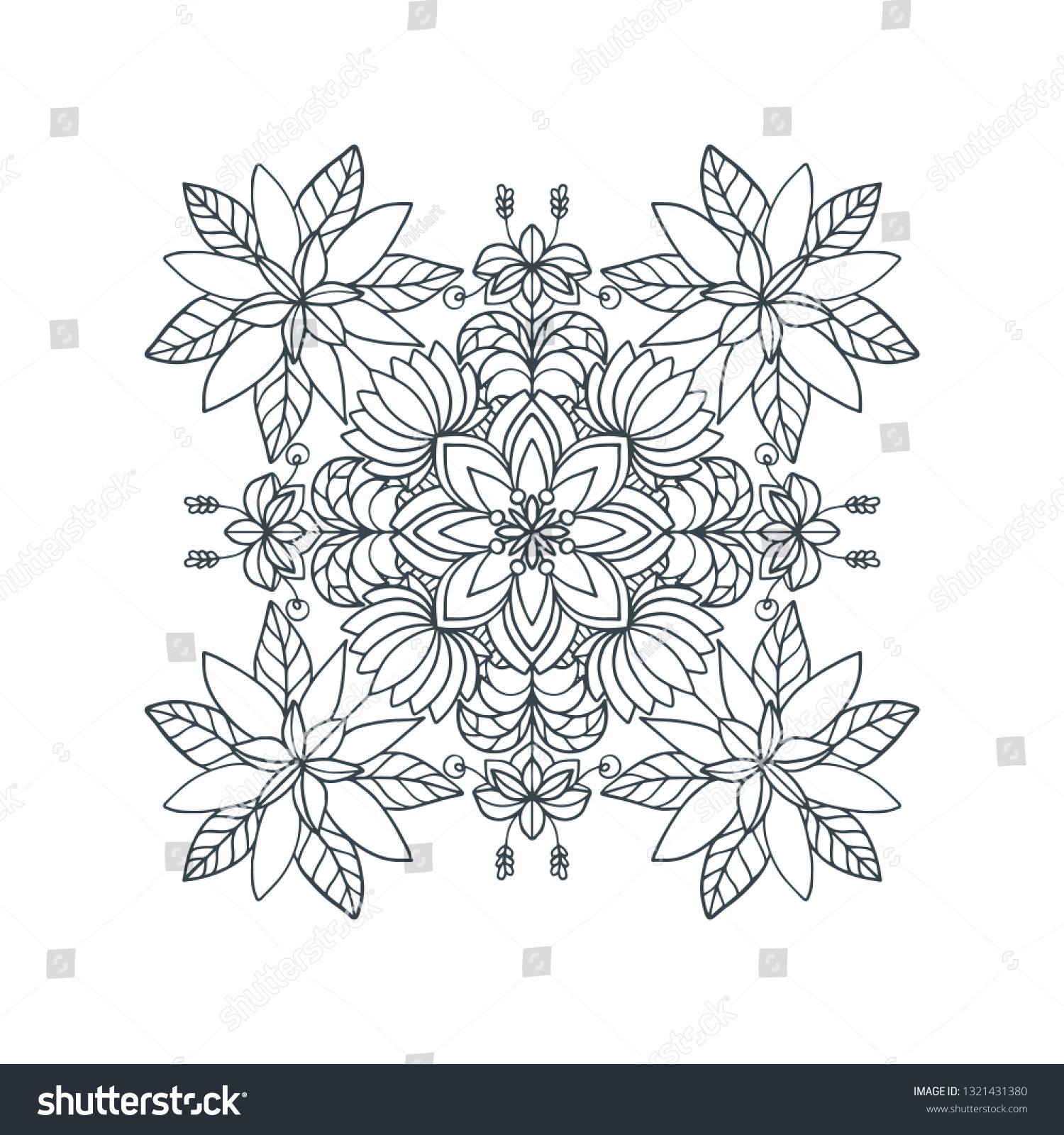 Mandala Line Drawing Vector Coloring: vector de stock (libre de ...