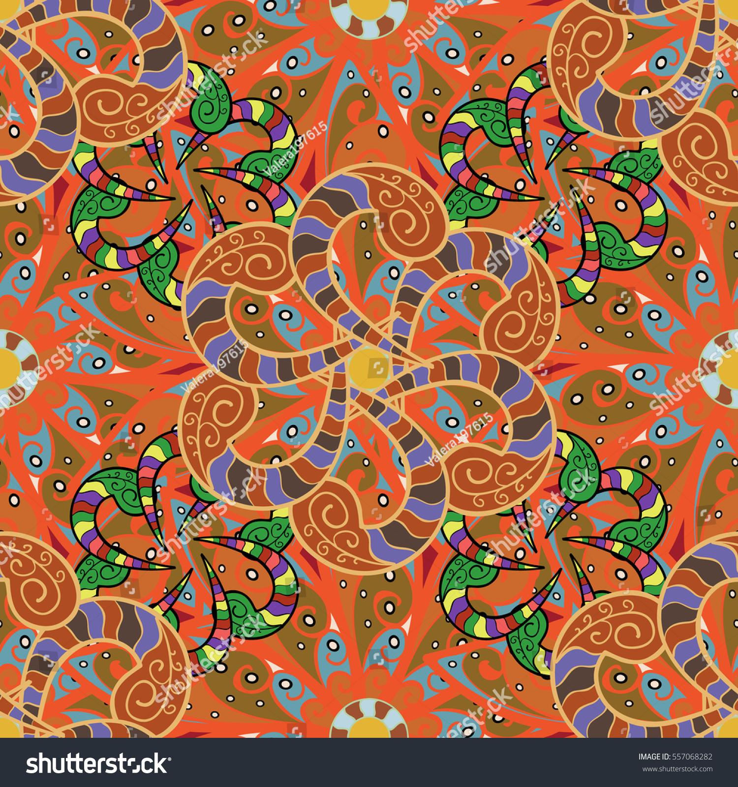 Mandalas Background Vector Illustration Texture Colorful Stock Vector ...