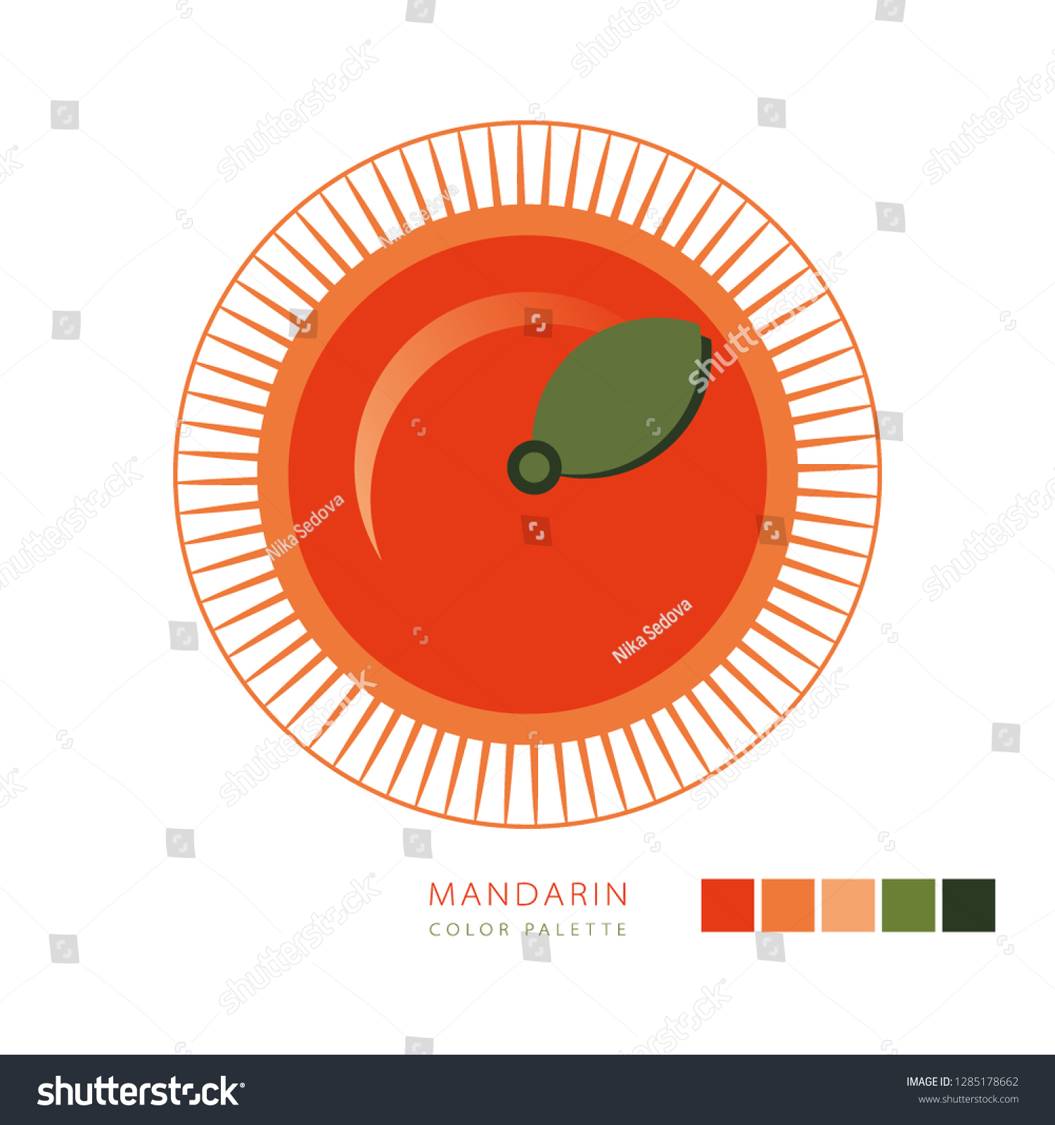 Mandarin Vector Color Palette: vector de stock (libre de regalías ...