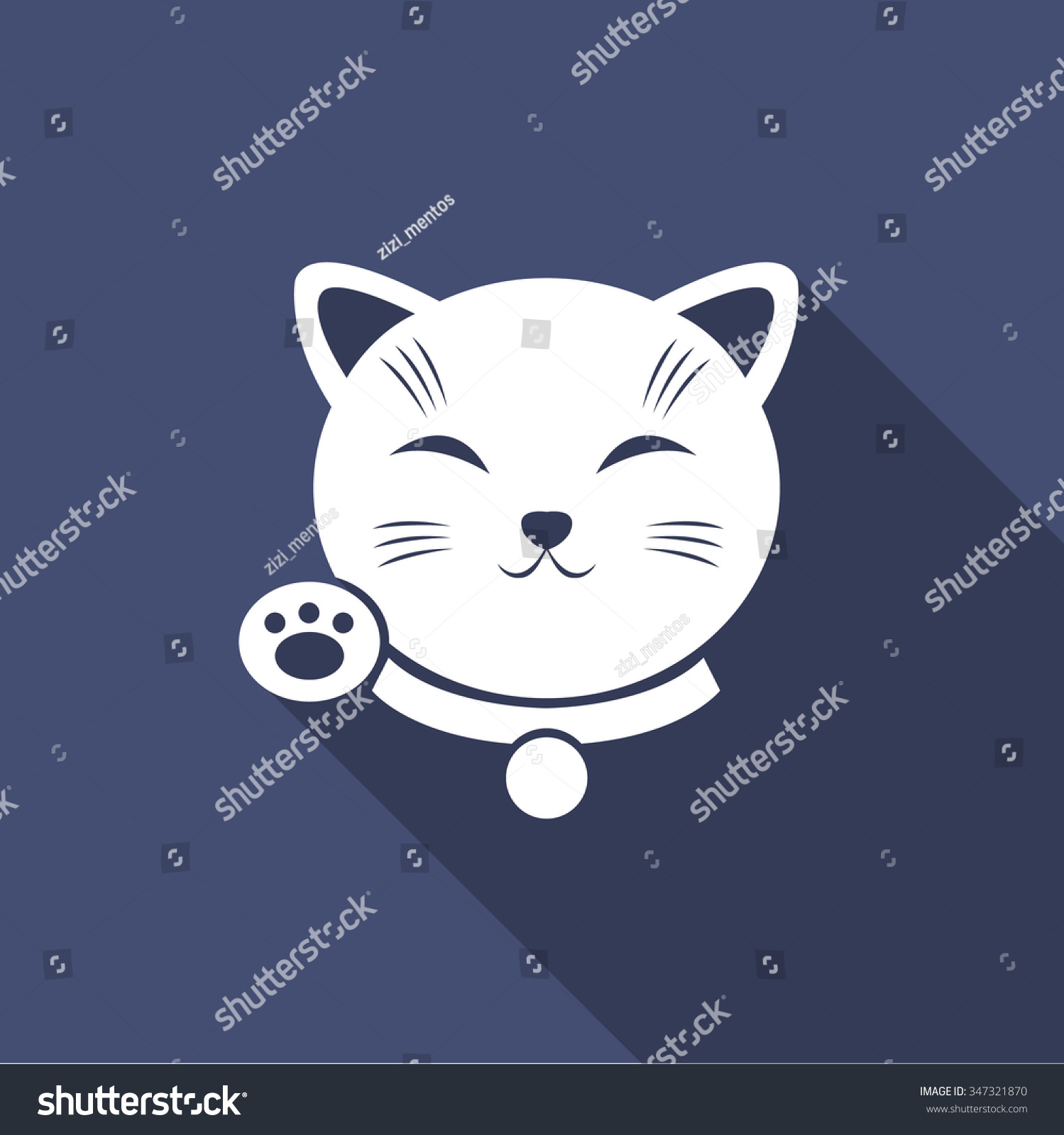 Maneki Neko Icon Vector Illustration Stock Vector (Royalty Free ...