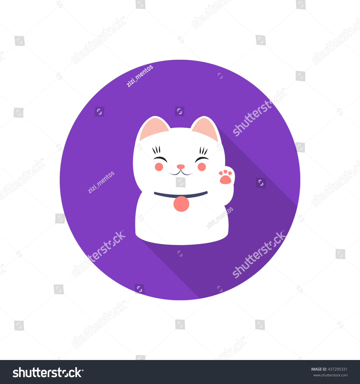 Maneki Neko Icon Vector Illustration Stock Vector (Royalty Free ...