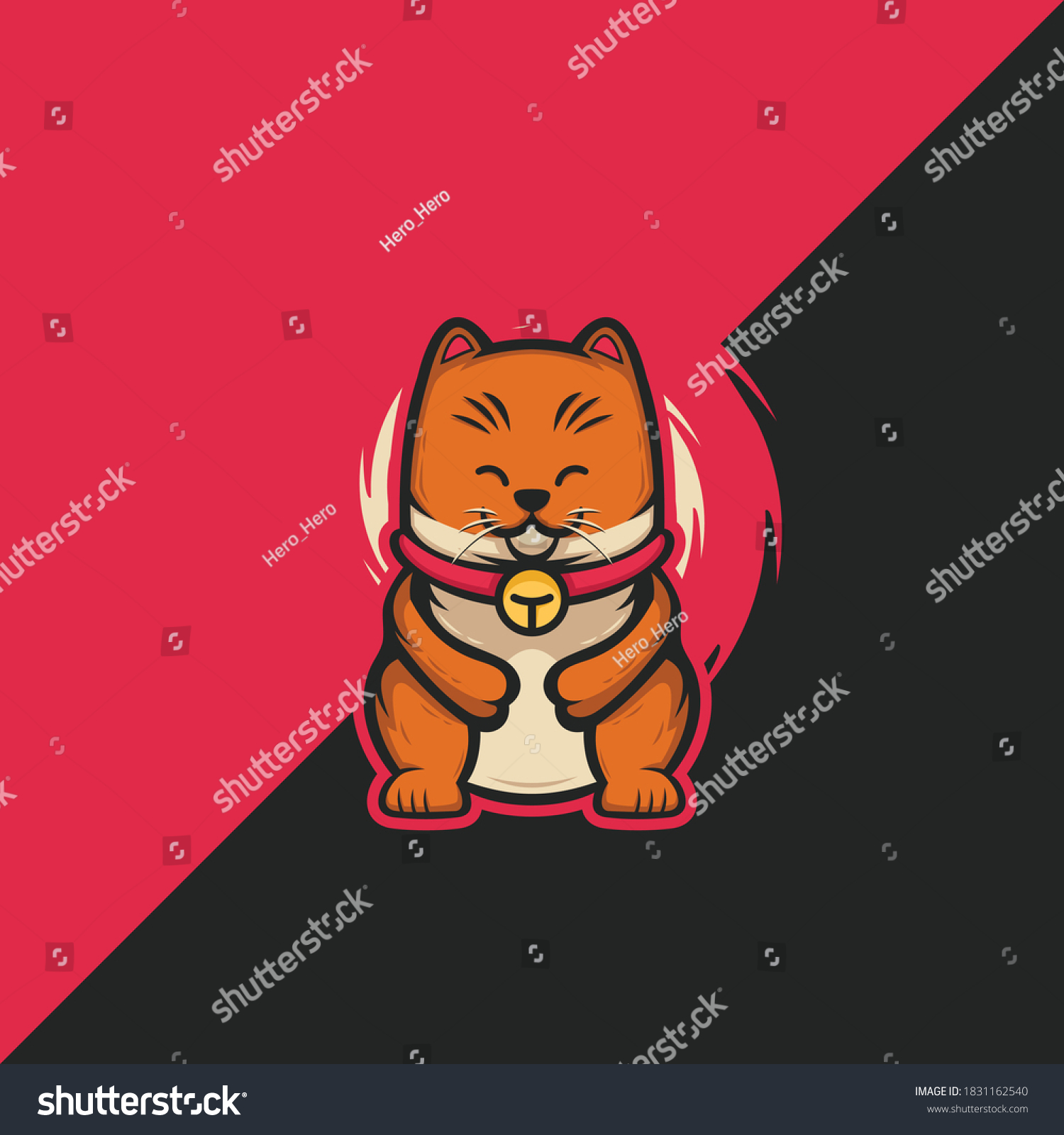 Maneki Neko Logo Design Vector Template Stock Vector (Royalty Free ...