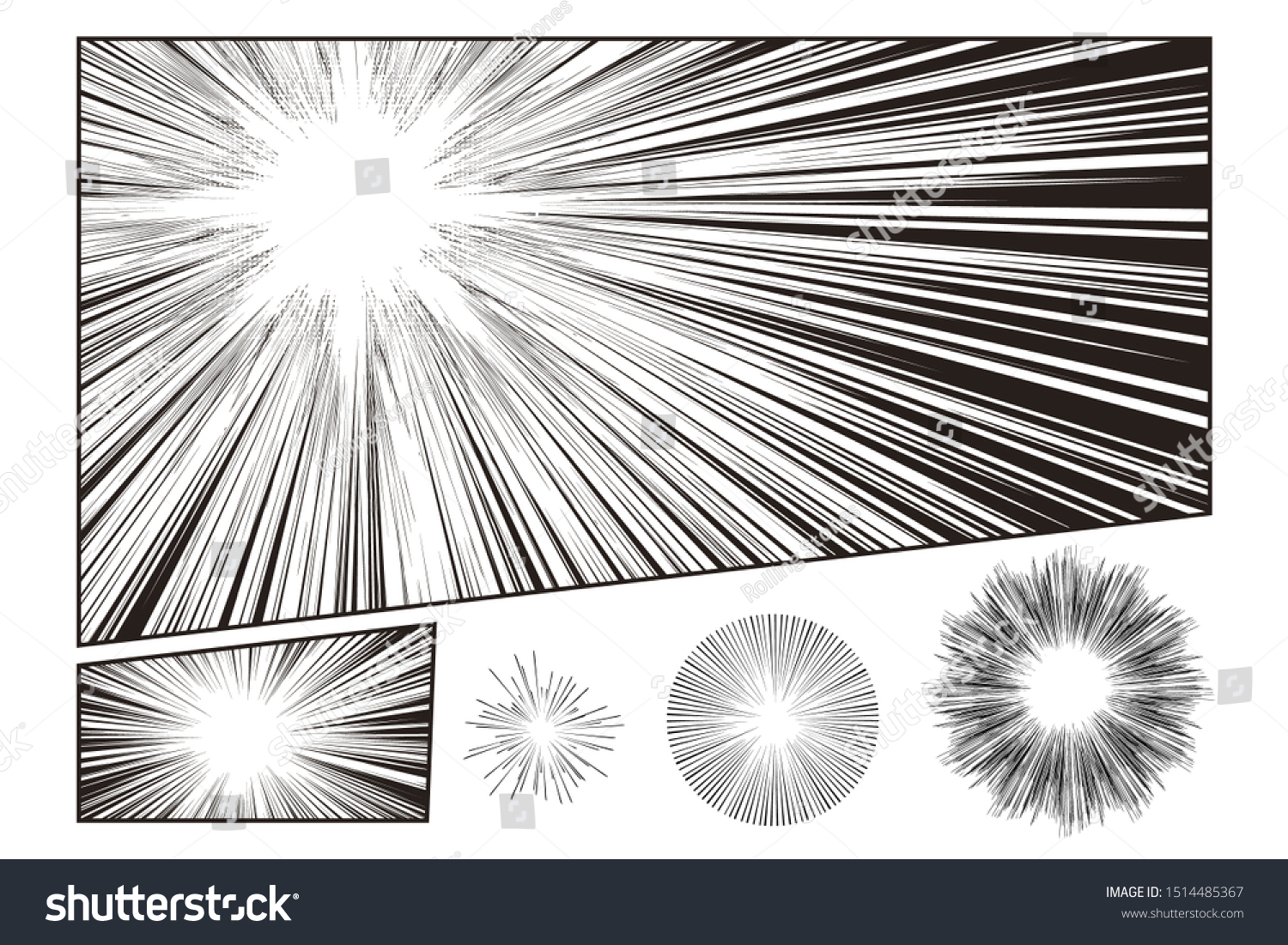 Manga Radial Explosion Effect Comic Scene 스톡 벡터(로열티 프리) 1514485367 ...