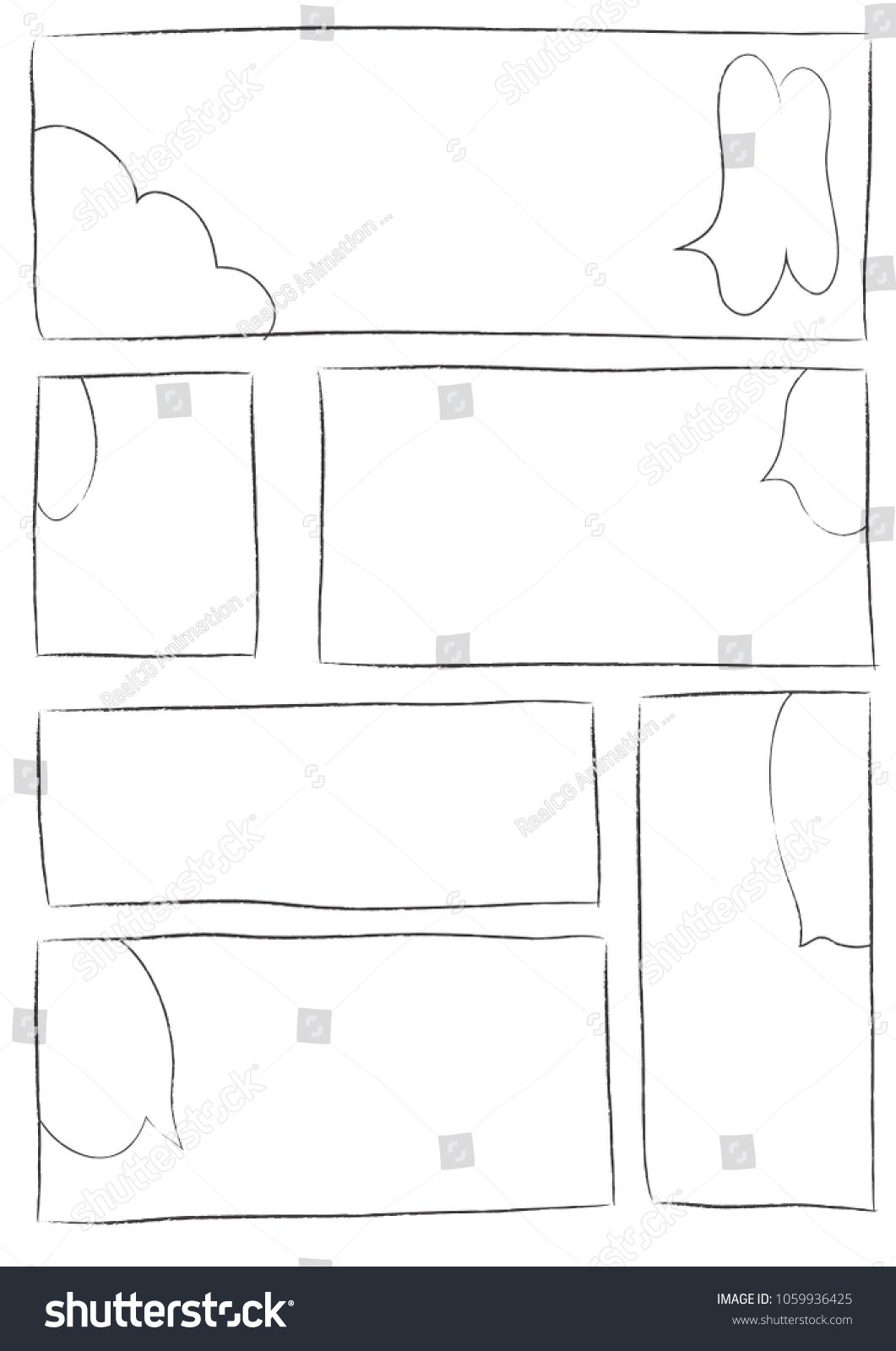 Manga Storyboard Layout Template Rapidly Create 스톡 벡터 1059936425