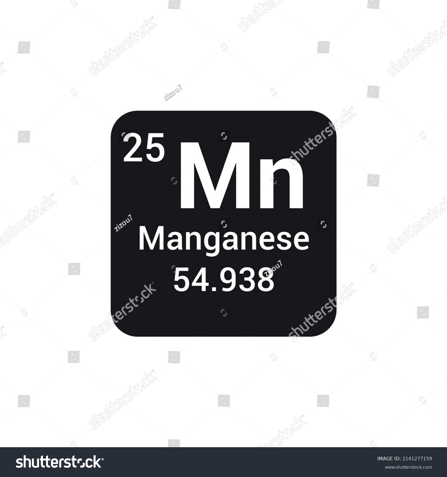 Manganese Chemical Element Periodic Table Stock Vector Royalty Free