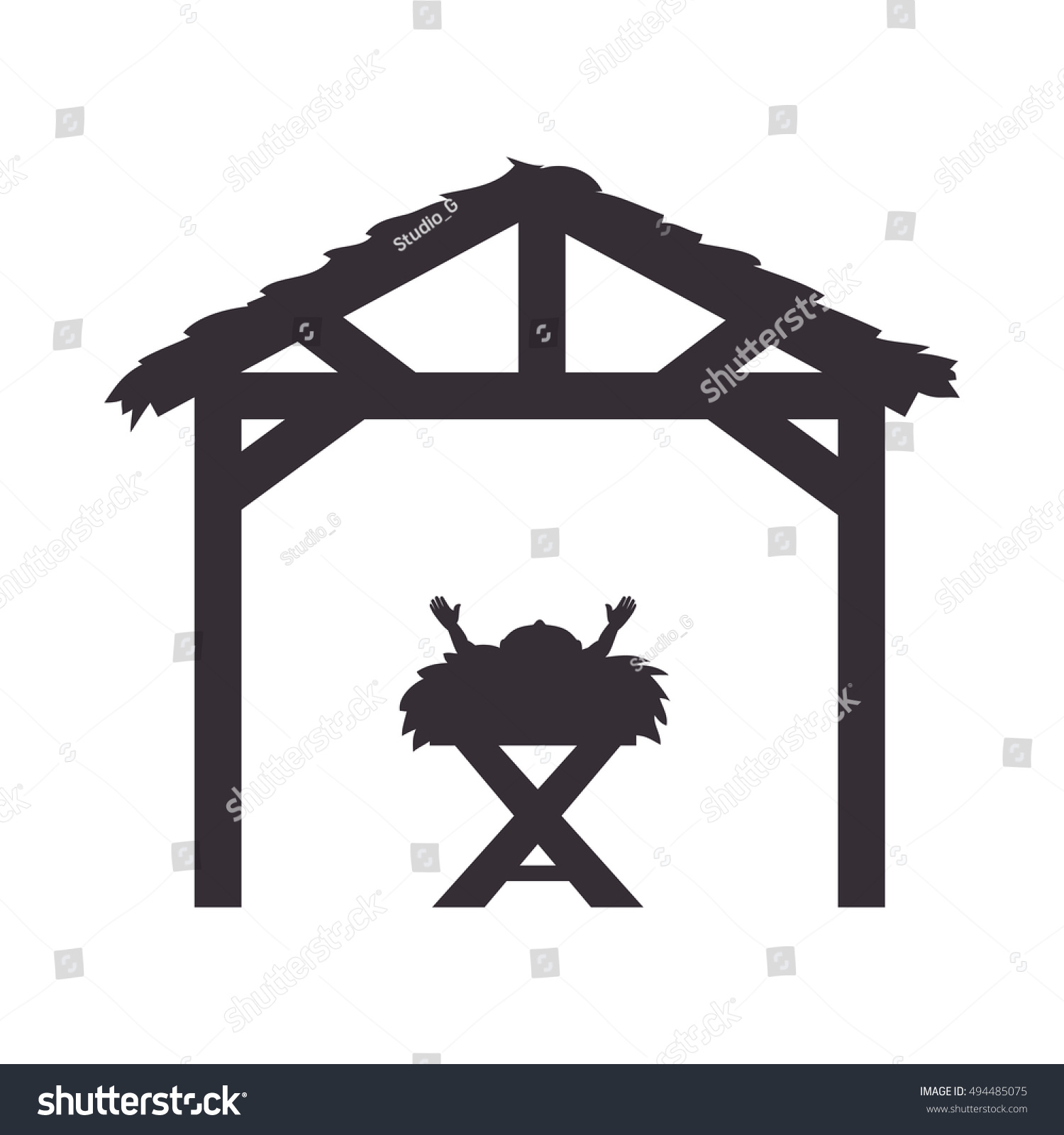 Manger Traditional Design Stock Vector (Royalty Free) 494485075