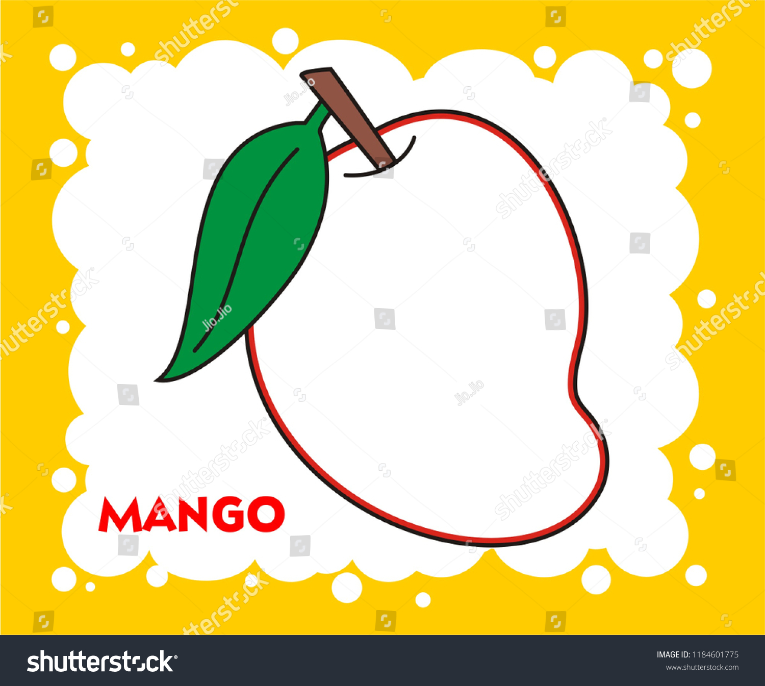 Mango Drawing Coloring Page Vector Illustration: เวกเตอร์สต็อก (ปลอดค่า ...