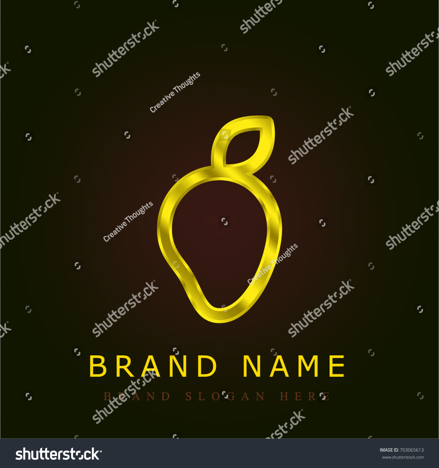 Mango Golden Metallic Logo Stock Vector (Royalty Free) 703065613 ...
