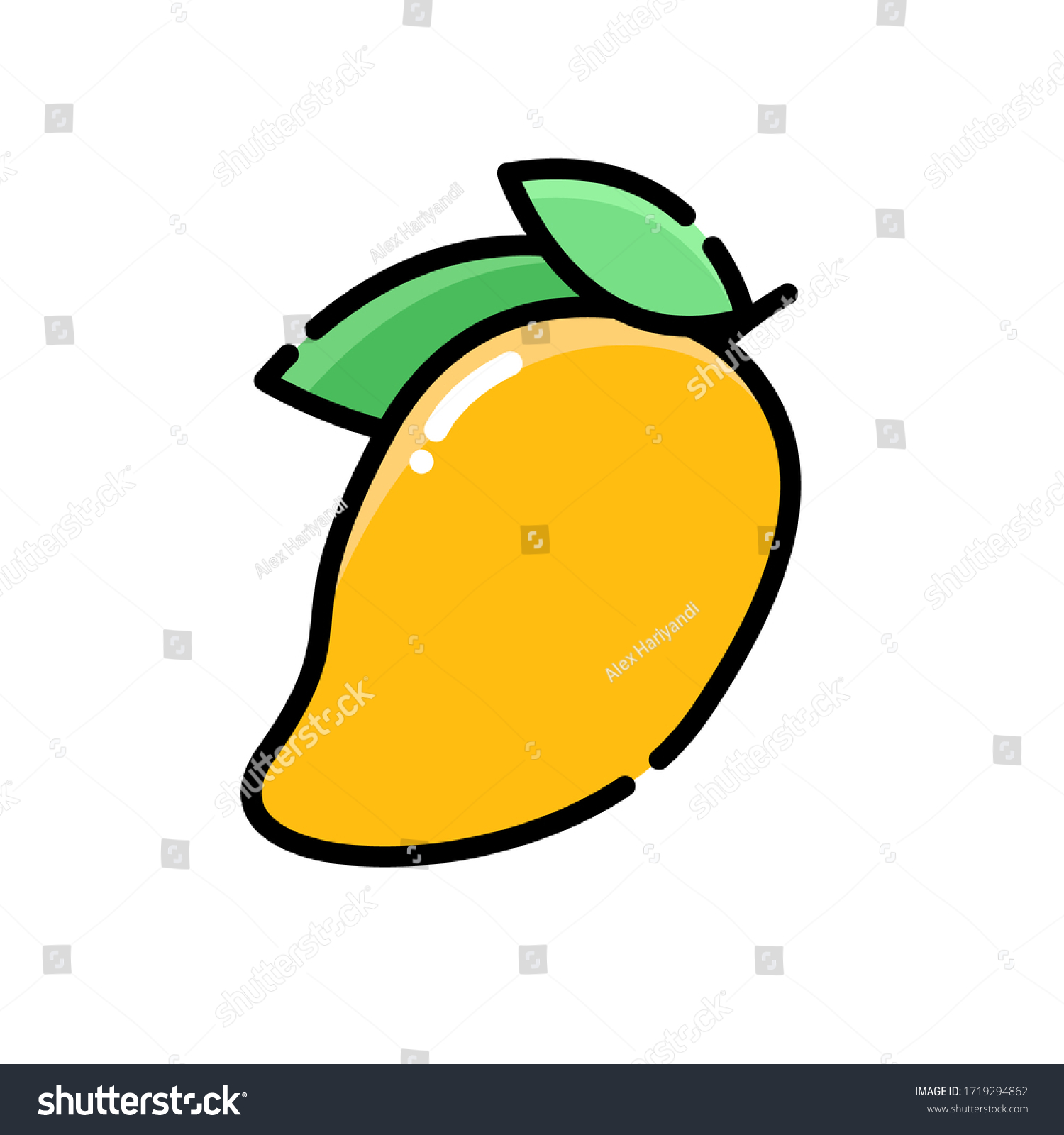 Mango Icon Logo Vector Flat Design Stock Vector (Royalty Free) 1719294862