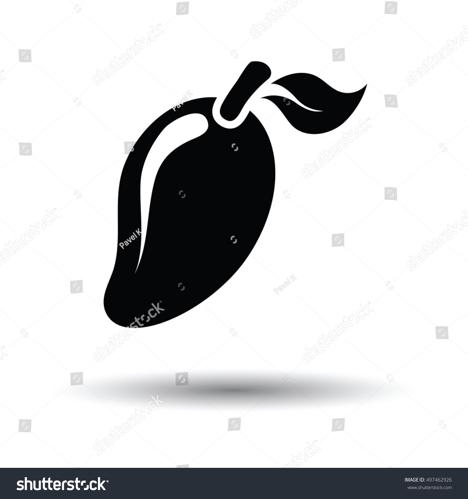 Mango Icon White Background Shadow Design: vector de stock (libre de ...