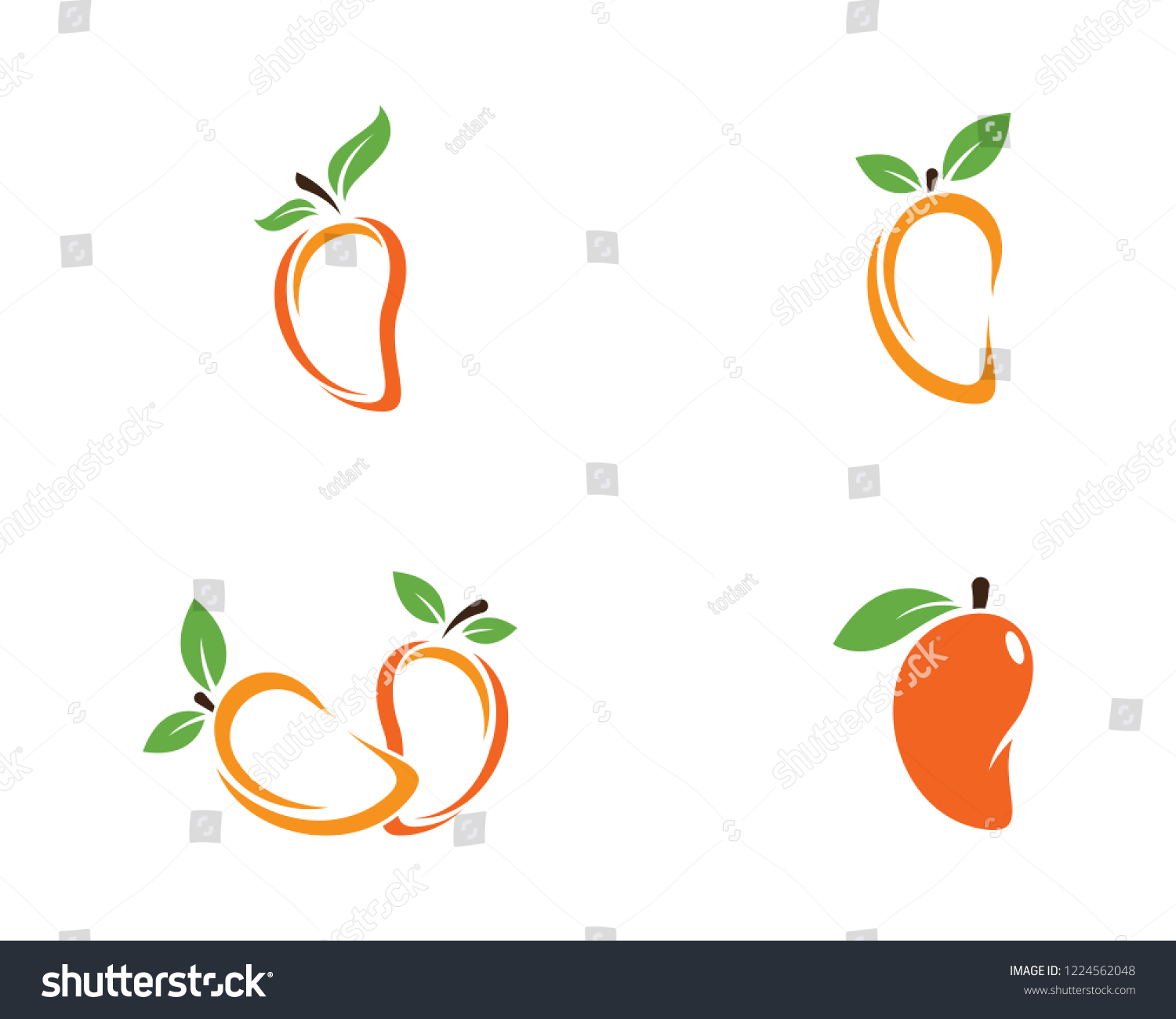 Mango Flat Style Mango Vector Logo Stock Vector (Royalty Free ...