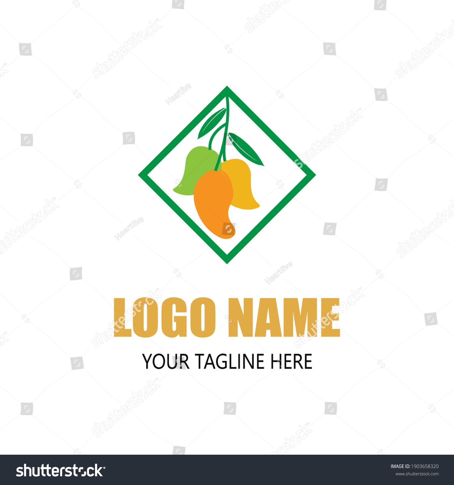 Mango Flat Style Mango Vector Logo Stock Vector (Royalty Free ...