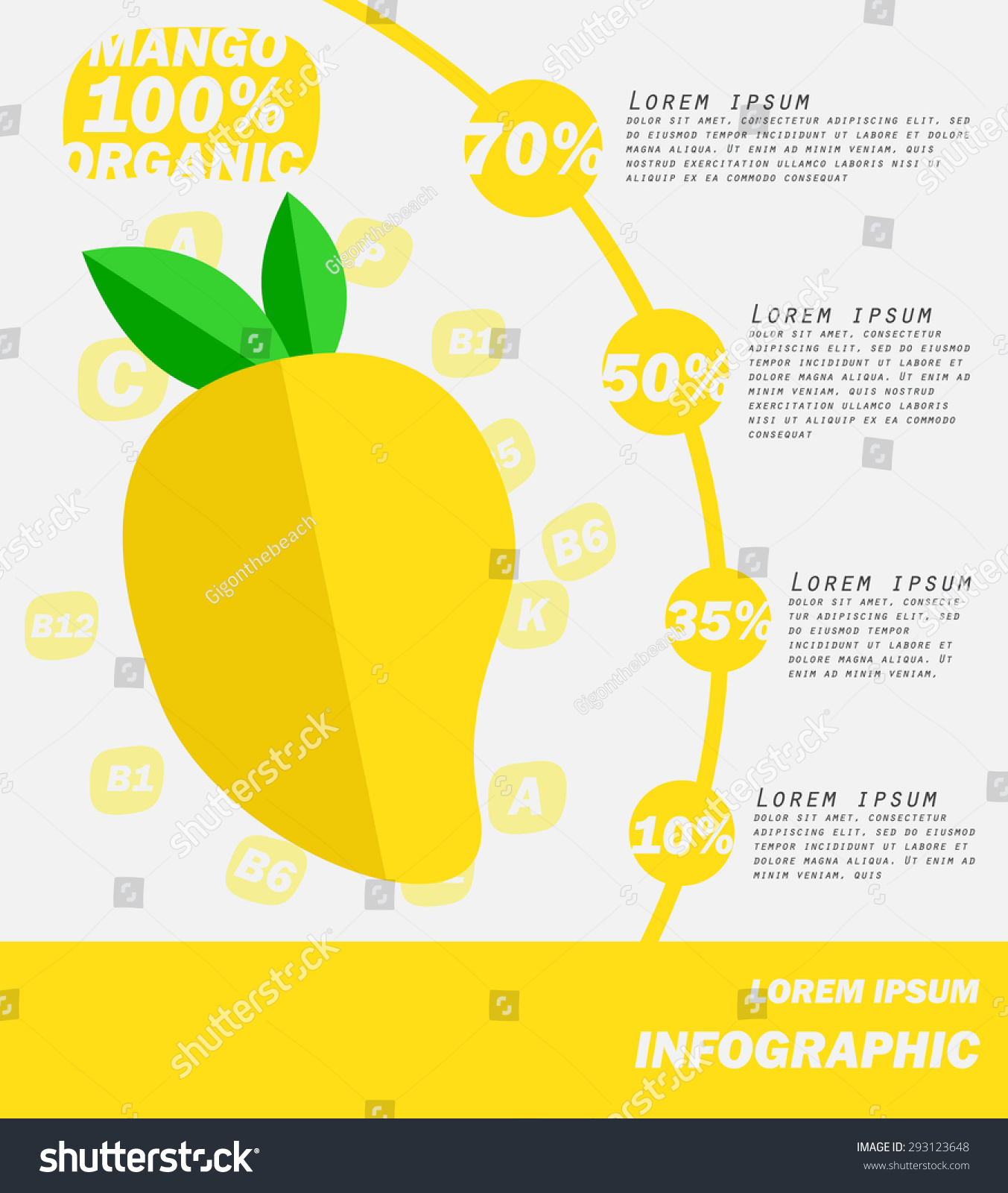 Mango Infographics Fruit Vegetable Vector Illustration Stock Vector ...