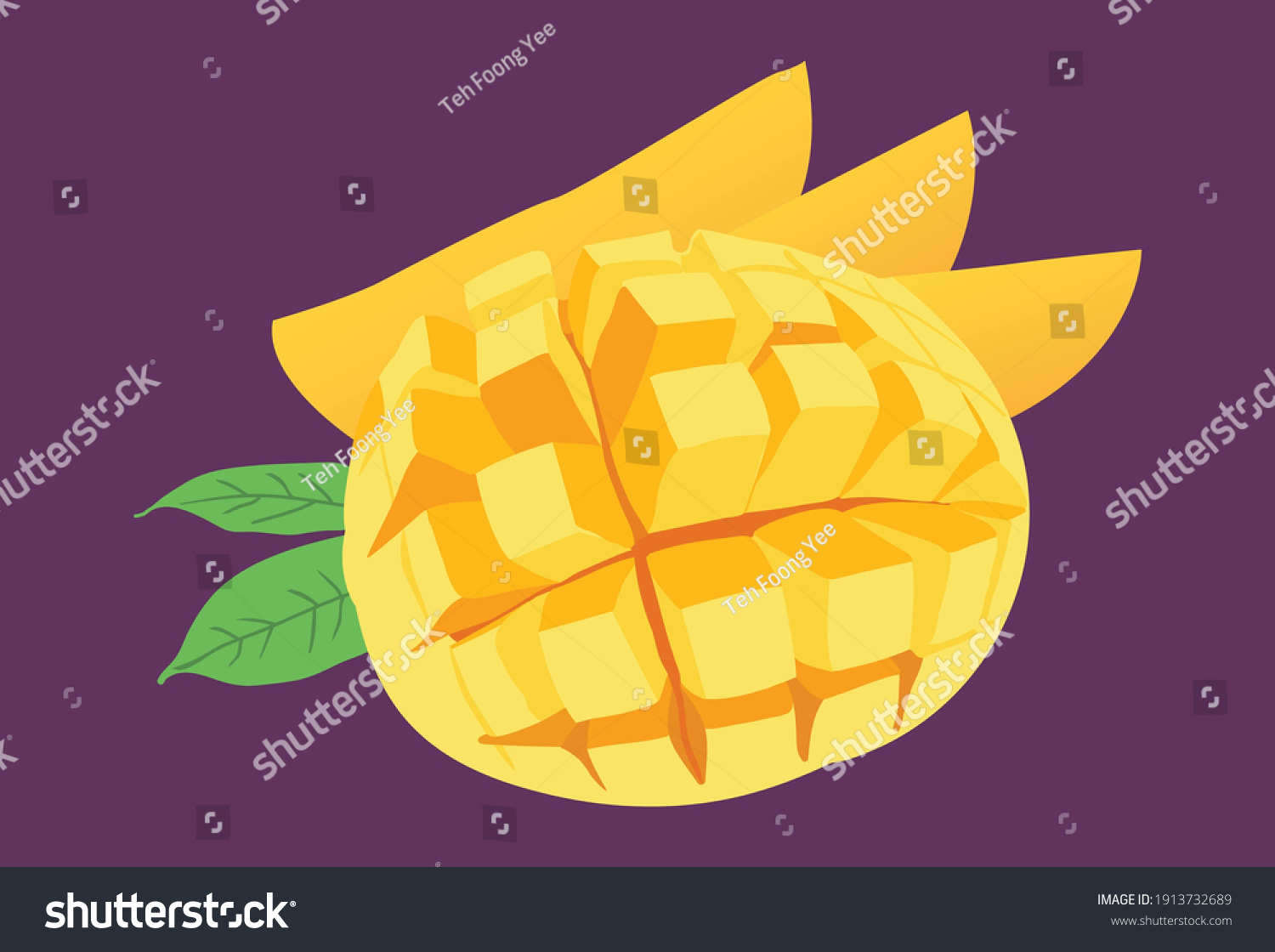 Mango Tropical Fruit Vector Illustration Stock Vector (Royalty Free ...