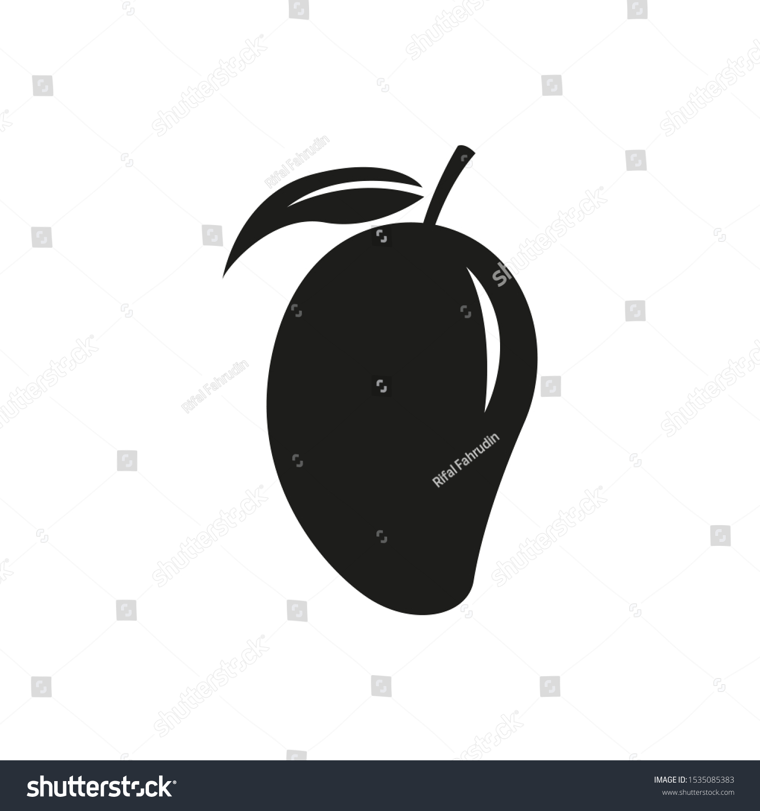 Mango Vector Mango Silhouette Isolated On Stock Vector (Royalty Free ...