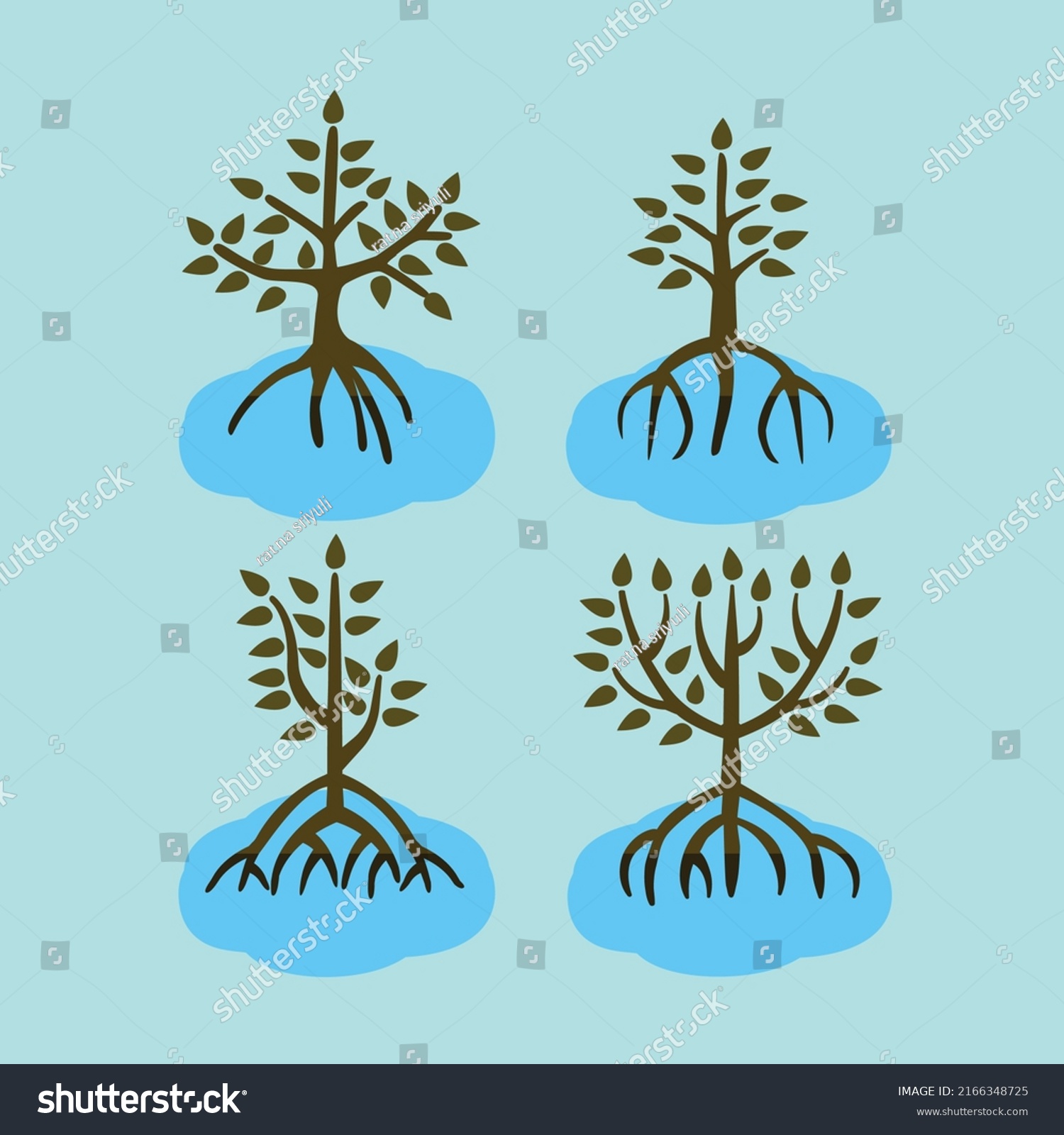 Mangrove Tree Vector Design Modern Illustration Stock Vector (Royalty ...