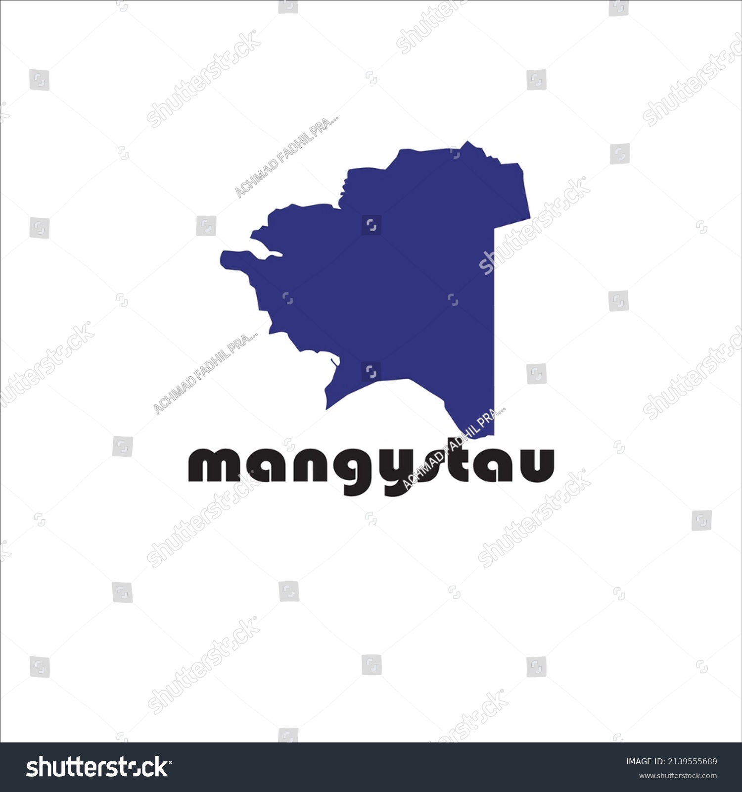Mangystau Map On White Background Stock Vector (Royalty Free ...