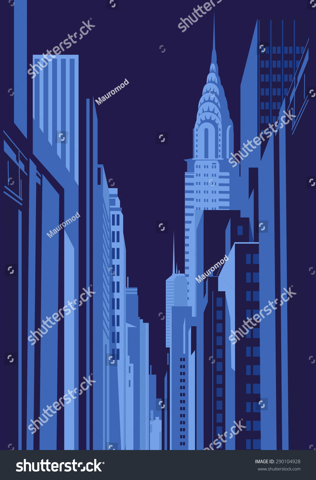 Manhattan Skyline Stock Vector (Royalty Free) 290104928