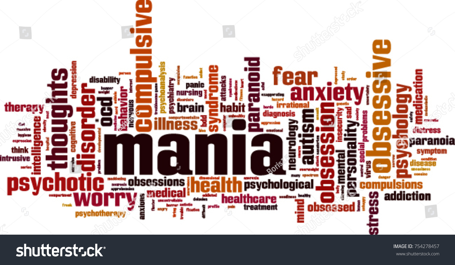 Mania Word Cloud Concept Vector Illustration Stock Vector (Royalty Free ...