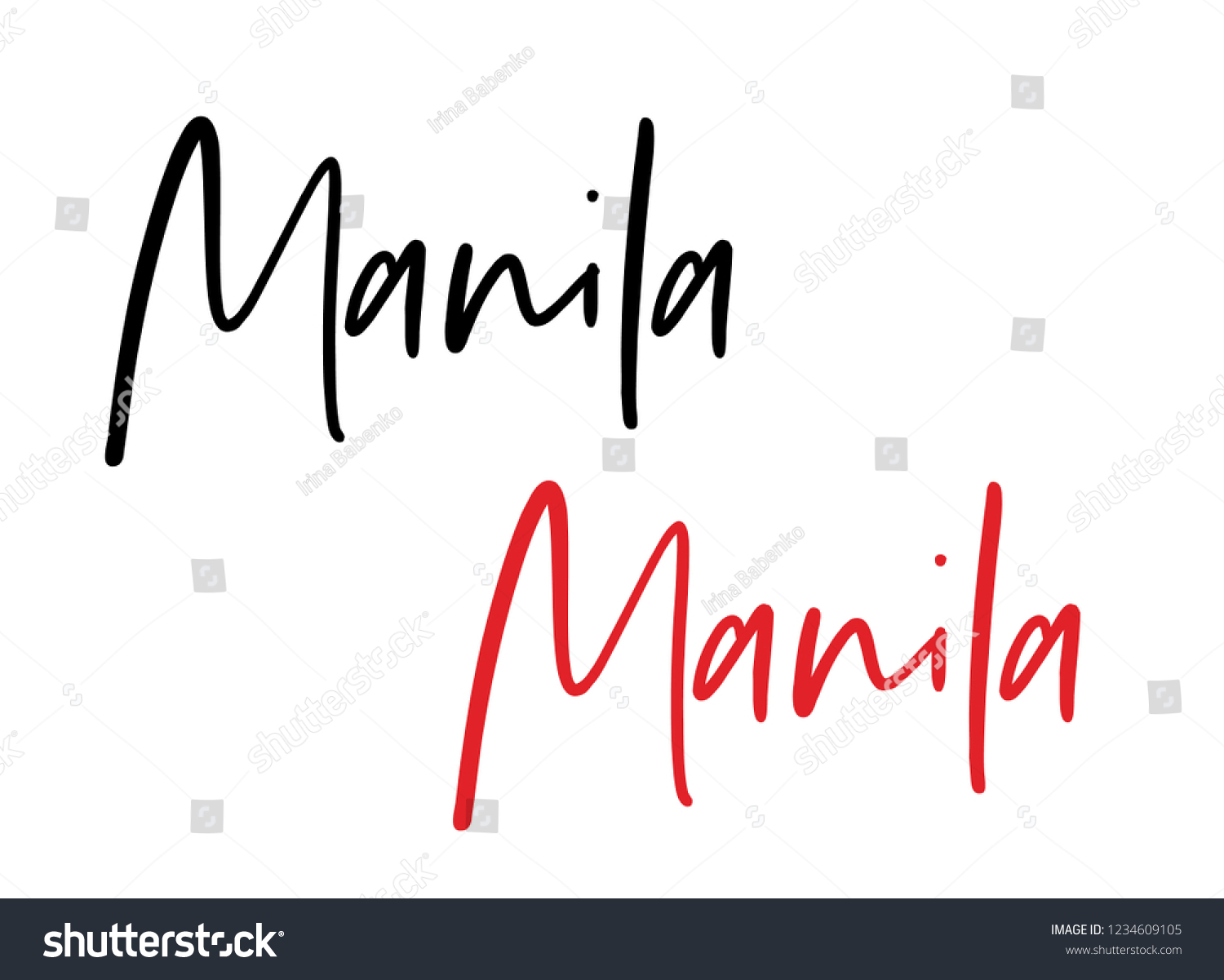 Manila Calligraphy Vector Quote Stock Vector (Royalty Free) 1234609105