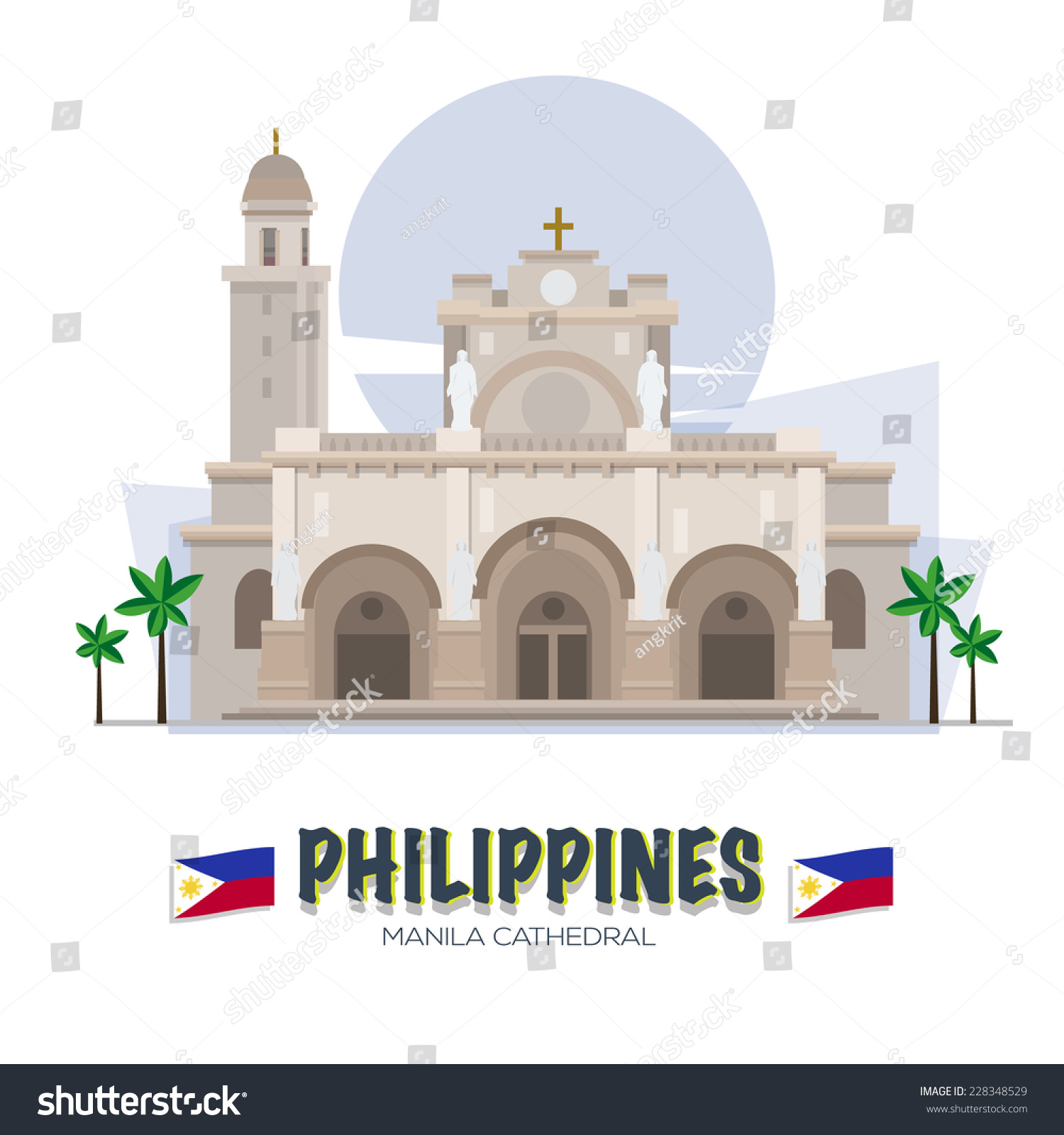 Manila Cathedral Philipines Landmark Asean Set Stock Vector (Royalty ... Manila Cathedral Philipines Landmark Asean Set Stock Vector (Royalty ...