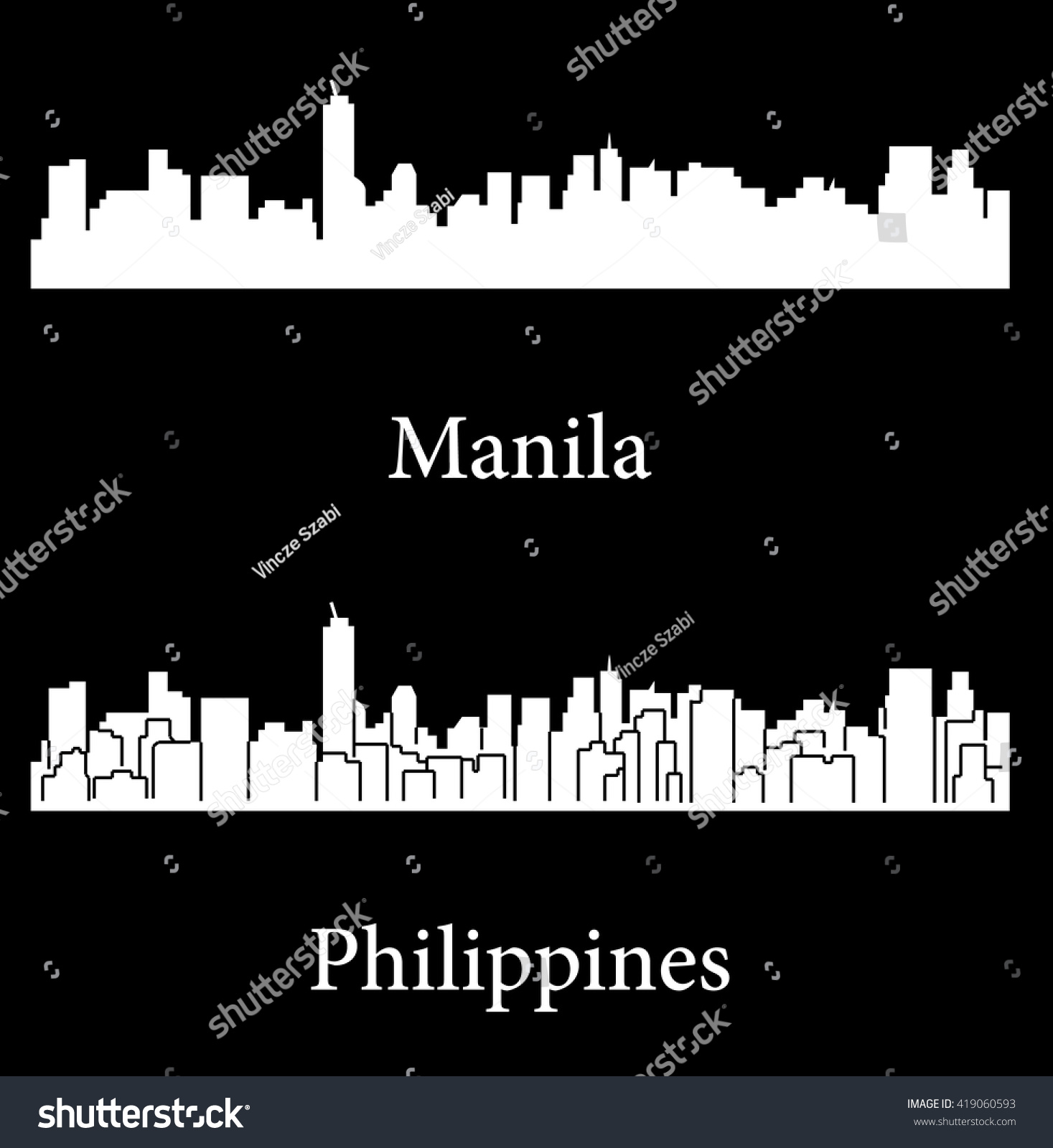 Manila Philippines Stock Vector (Royalty Free) 419060593 | Shutterstock