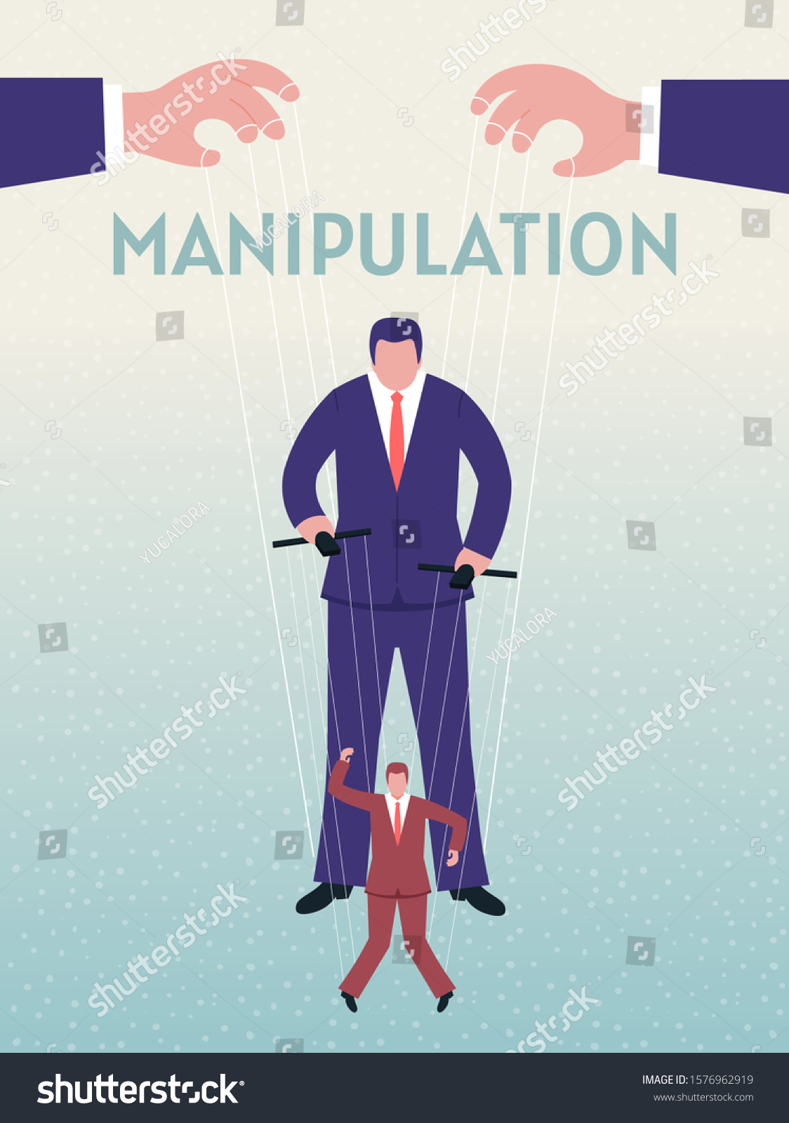 Manipulation Puppet Master Controlling People Strings Stock Vector ...