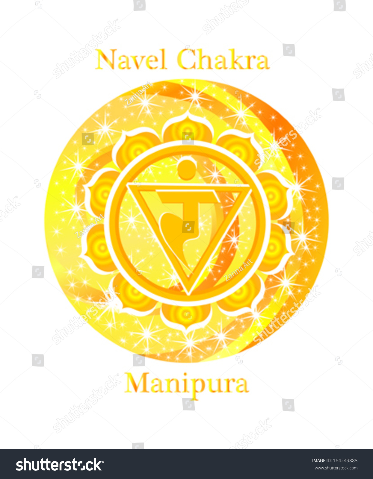 Manipura Chakra Vector Illustration Stock Vector (Royalty Free) 164249888