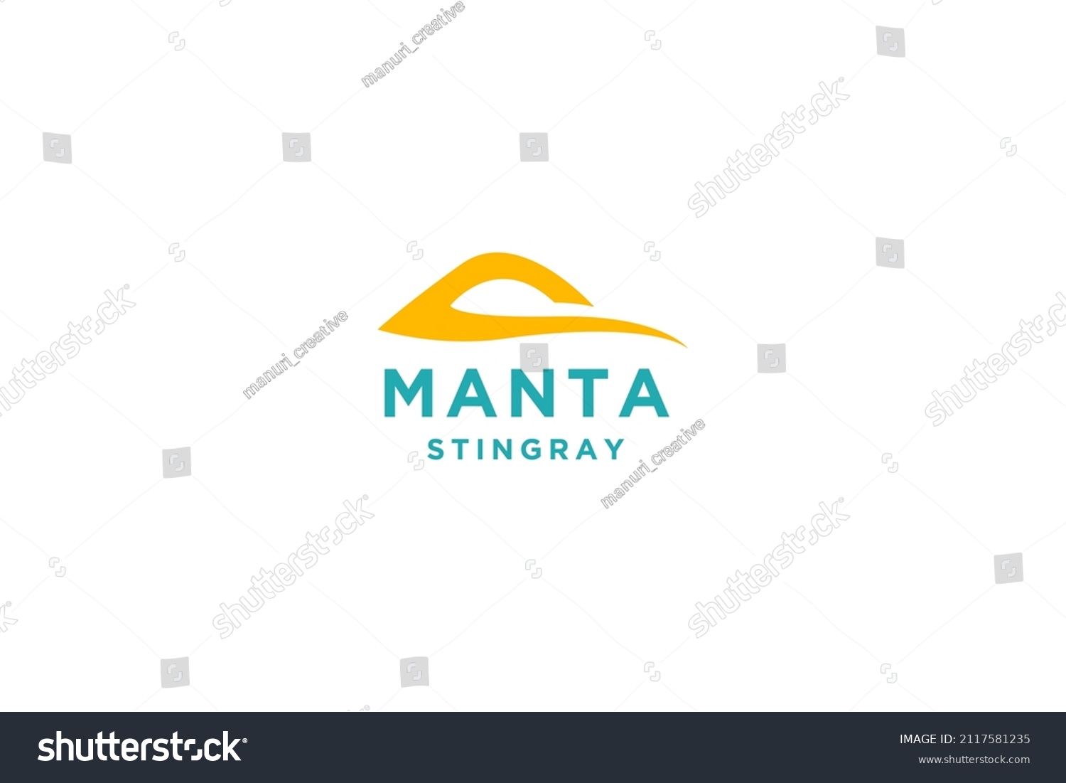 Manta Ray Logo Design Vector Illustration Stock Vector (Royalty Free ...