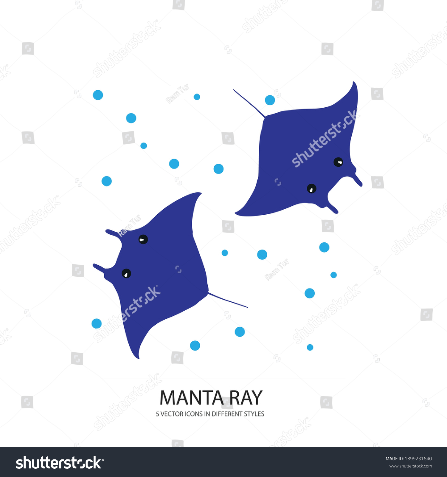 Manta Ray Vector Type Icon Stock Vector (Royalty Free) 1899231640 ...
