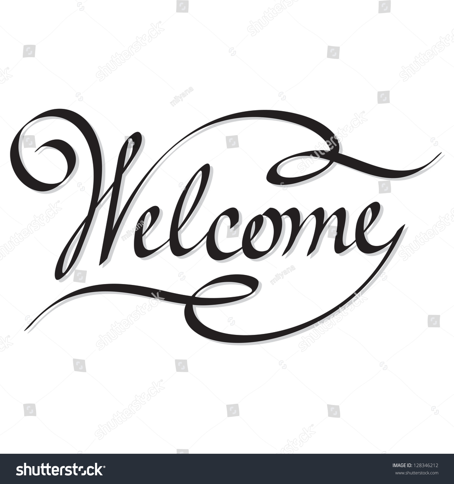 Manuscript Style Welcome Stock Vector (Royalty Free) 128346212 ...