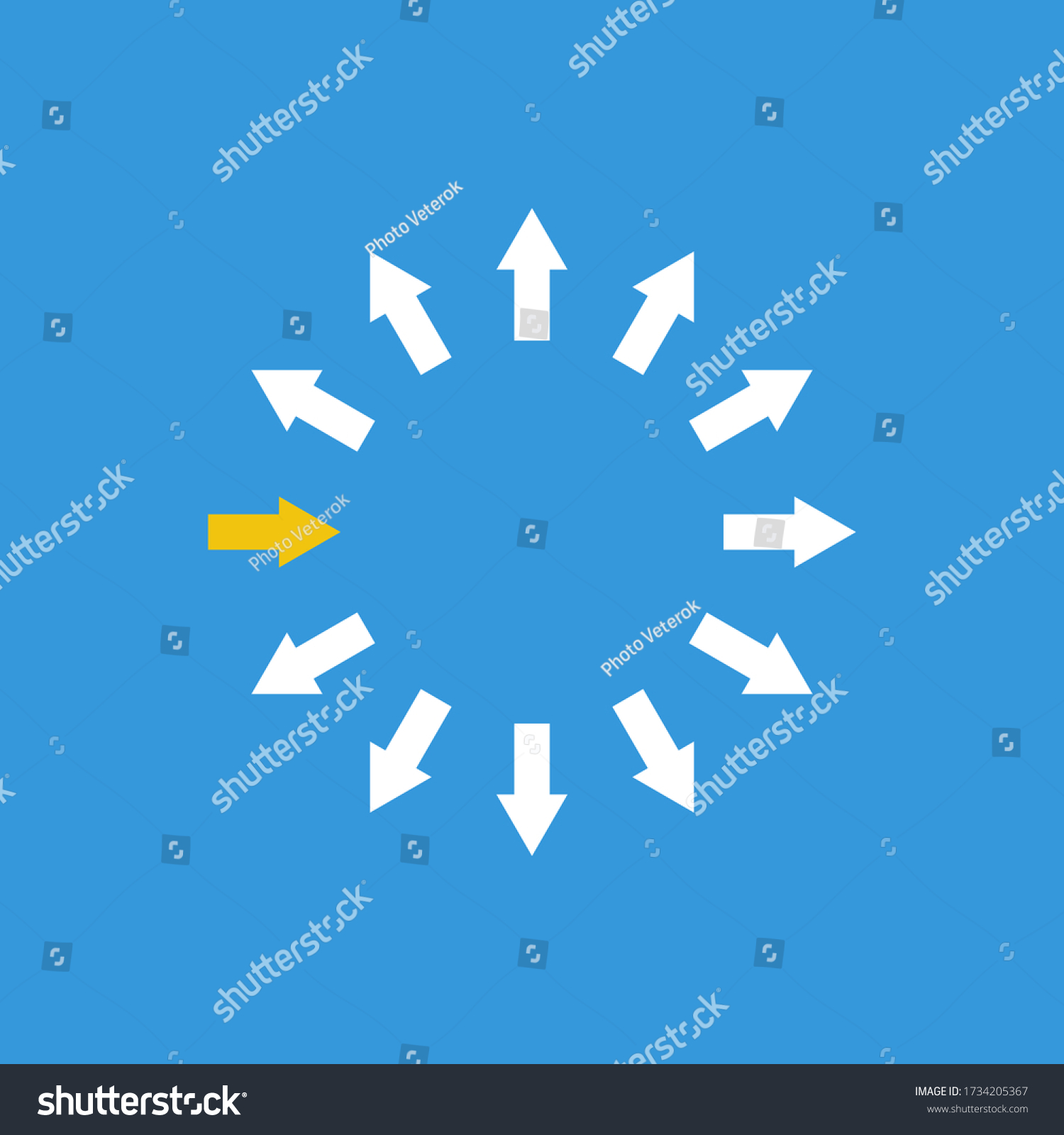Many Arrows Outside One Inside Moving Stock Vector (Royalty Free ...