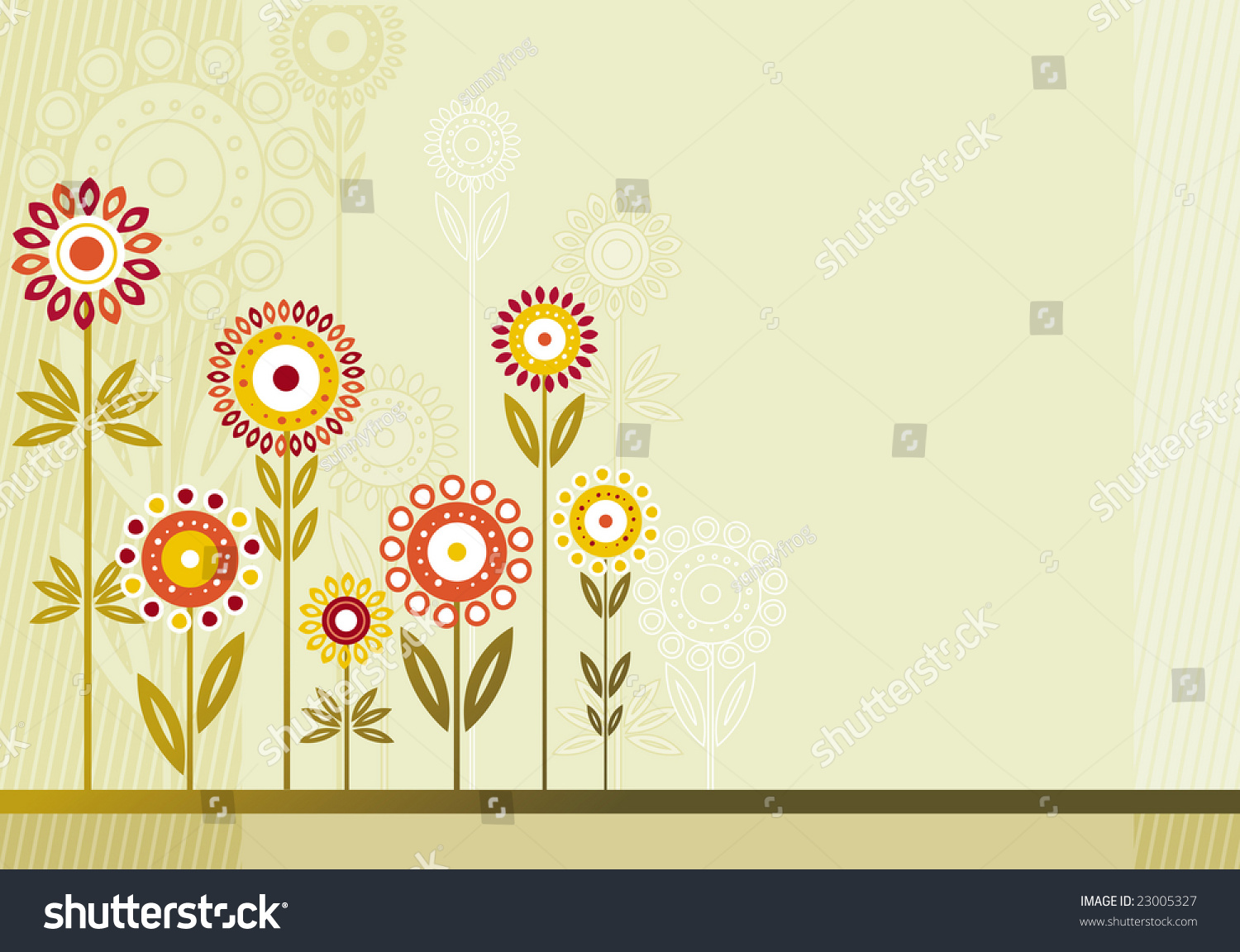 Many Colour Flowers Vector Illustration Stock Vector (Royalty Free ...