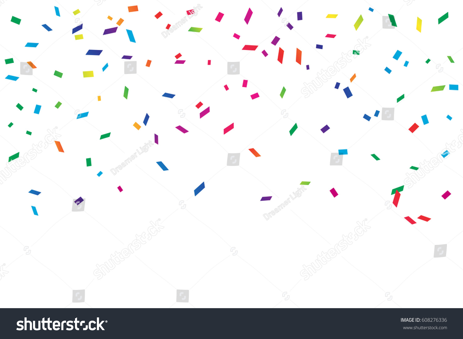 Many Falling Colorful Tiny Confetti Isolated Stock Vector (Royalty Free ...