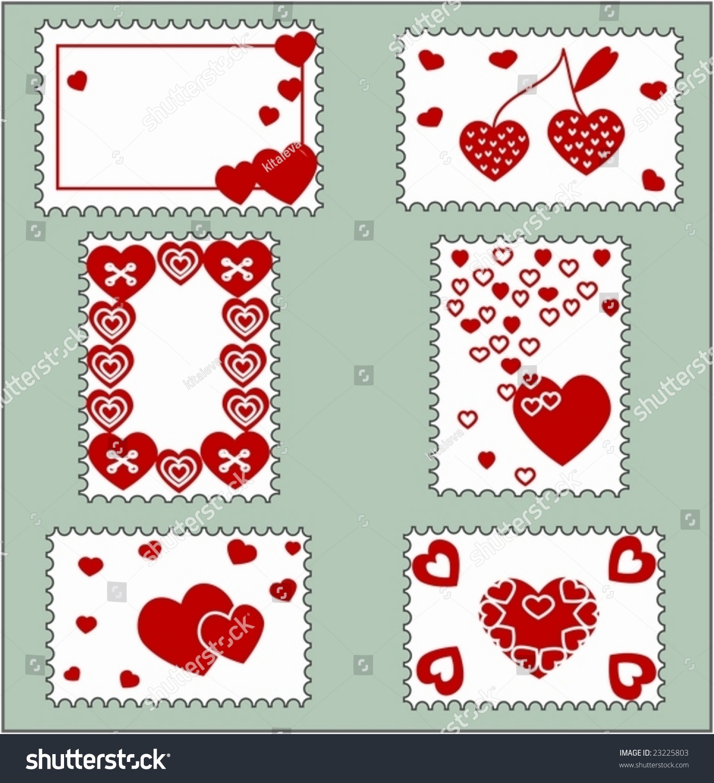 Many Framework Hearts Vectors Illustration: Stock-Vektorgrafik ...