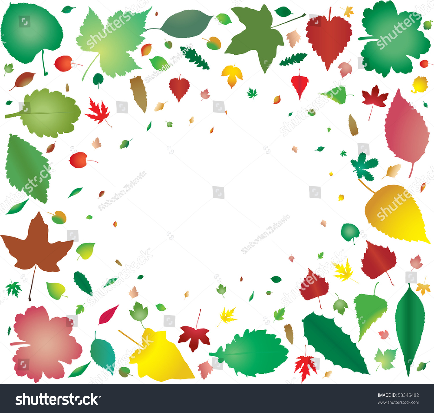 Many Leafs Big Small Stock Vector (Royalty Free) 53345482 | Shutterstock