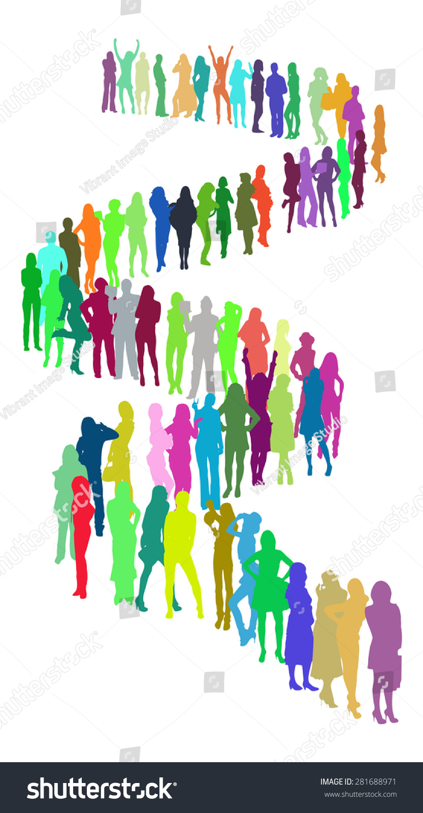 Many People Isolated Stock Vector (Royalty Free) 281688971 | Shutterstock