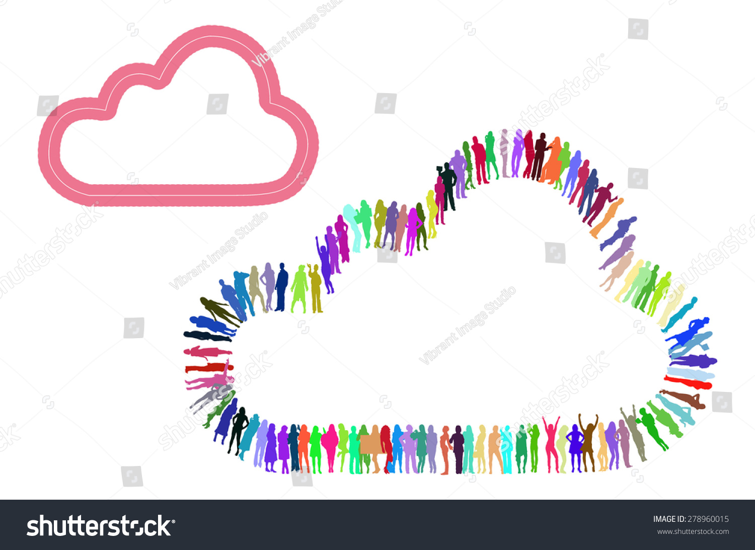 Many People Isolated Vector Silhouettes Stock Vector (Royalty Free ...