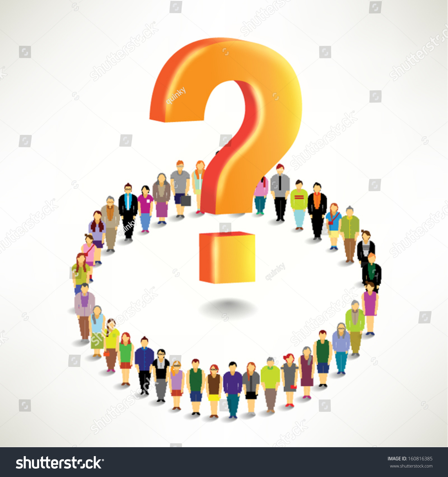 Many People Question Mark Conceptual Vector Stock Vector (Royalty Free ...