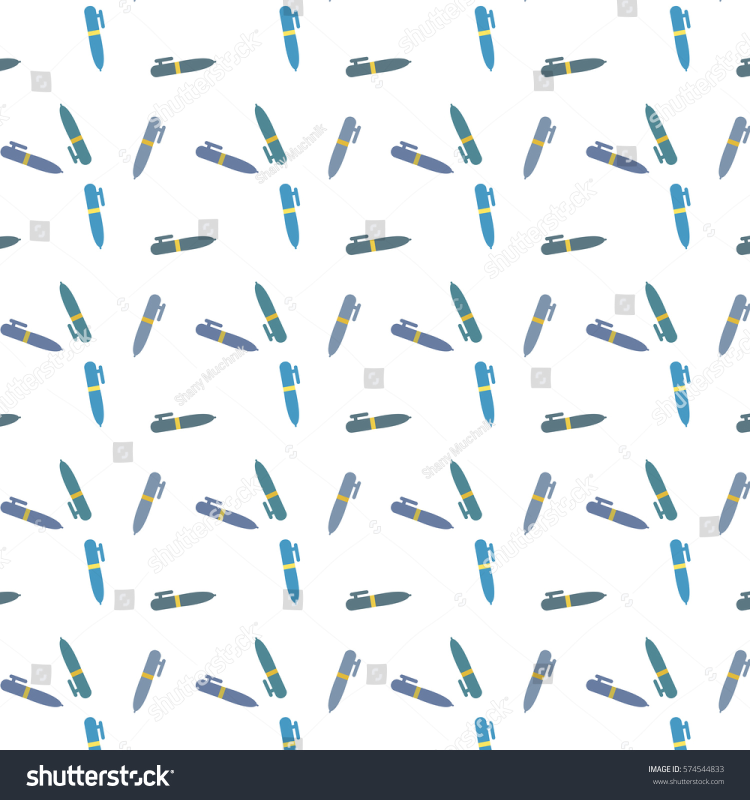 Many Simple Cartoon Pens Same Sizes Stock Vector (Royalty Free ...