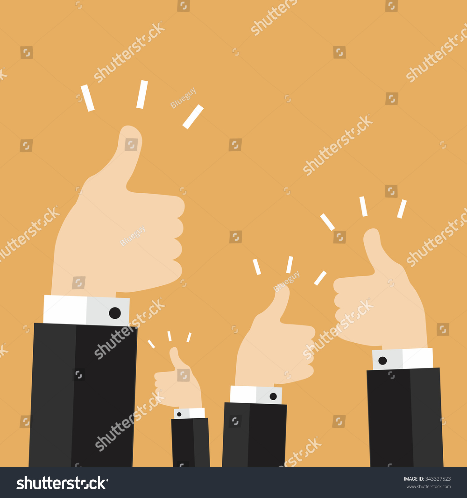 Many Thumbs Thumbs Vector Stock Vector (Royalty Free) 343327523