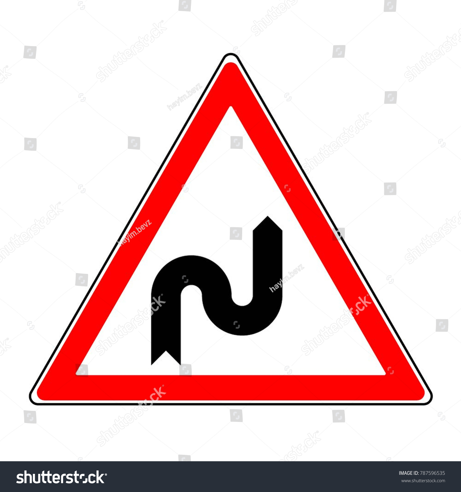 Many Turns Warning Signs Stock Vector (Royalty Free) 787596535 ...