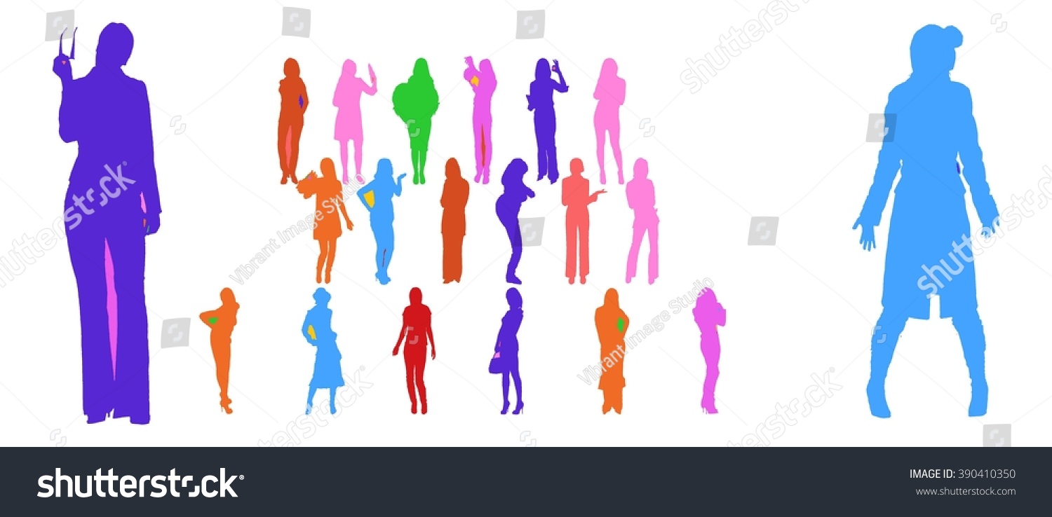 Many Vector Silhouettes Illustration Stock Vector (Royalty Free ...